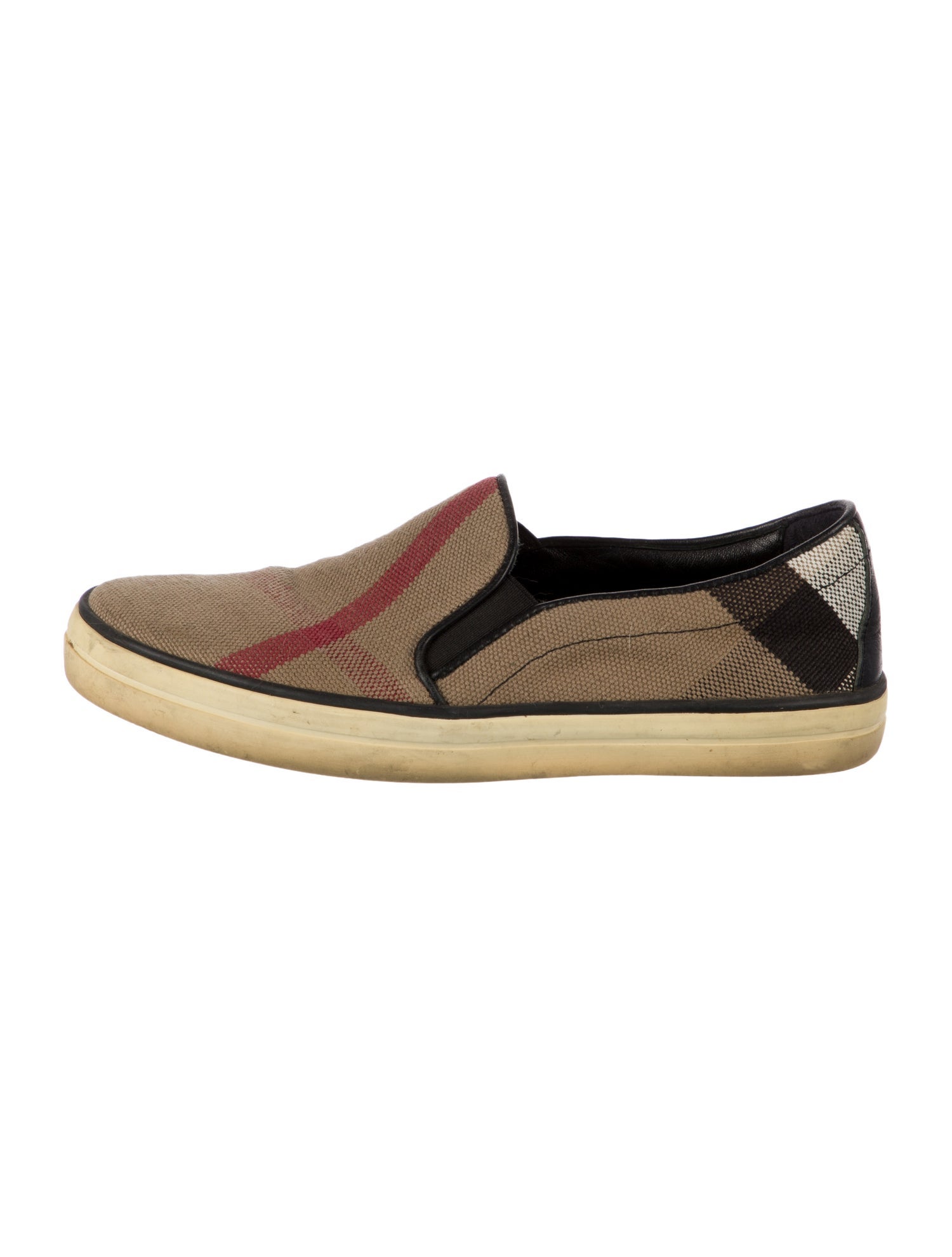 Burberry Exploded Check Pattern Canvas Sneakers - Brown Sneakers, Shoes ...