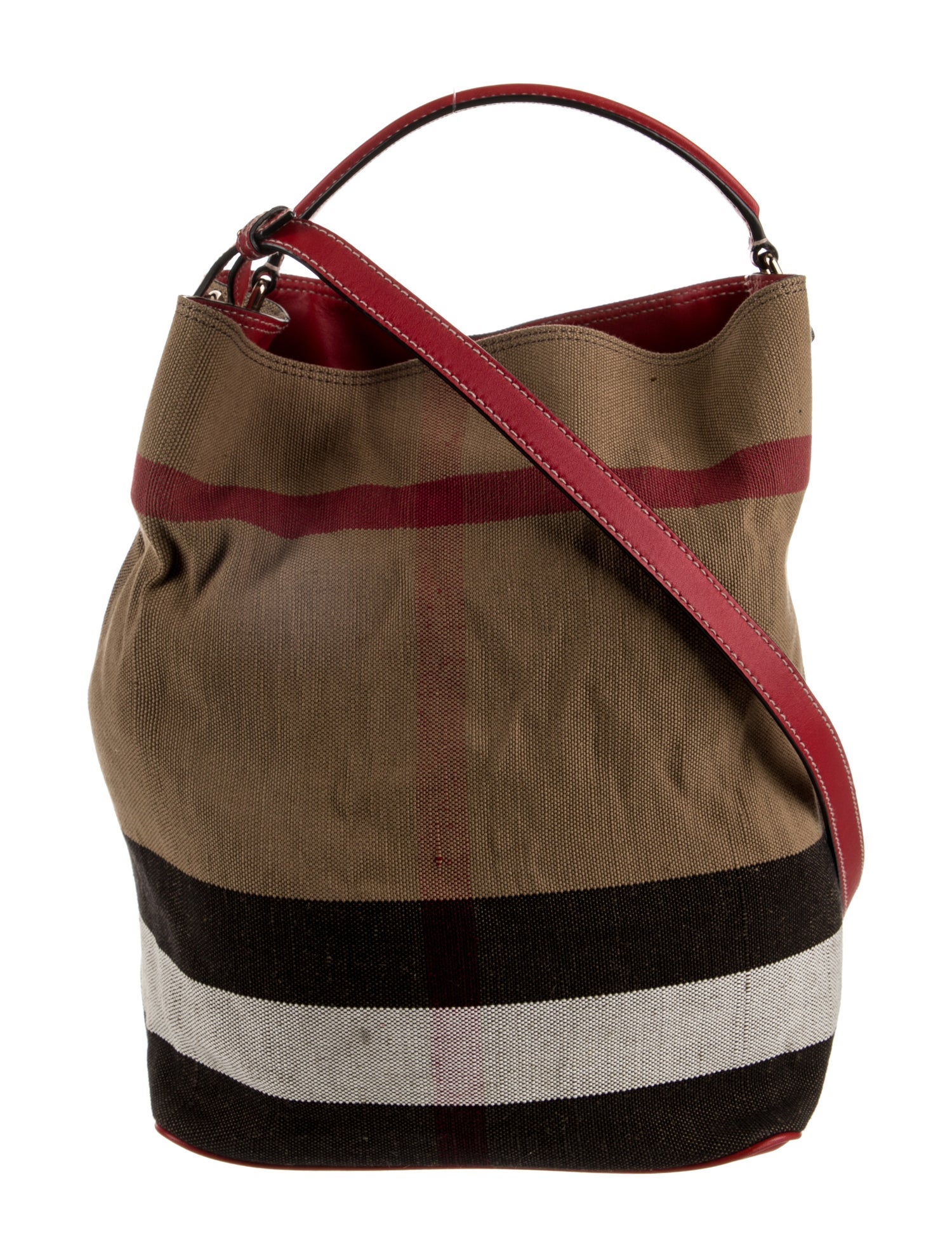 Burberry Canvas Bucket Bag - Brown Bucket Bags, Handbags - BUR475598 ...