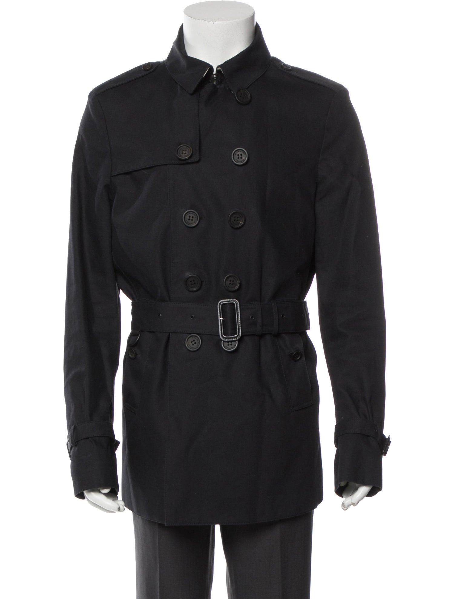 Burberry Nova Check Pattern Trench Coat - Black Outerwear, Clothing ...