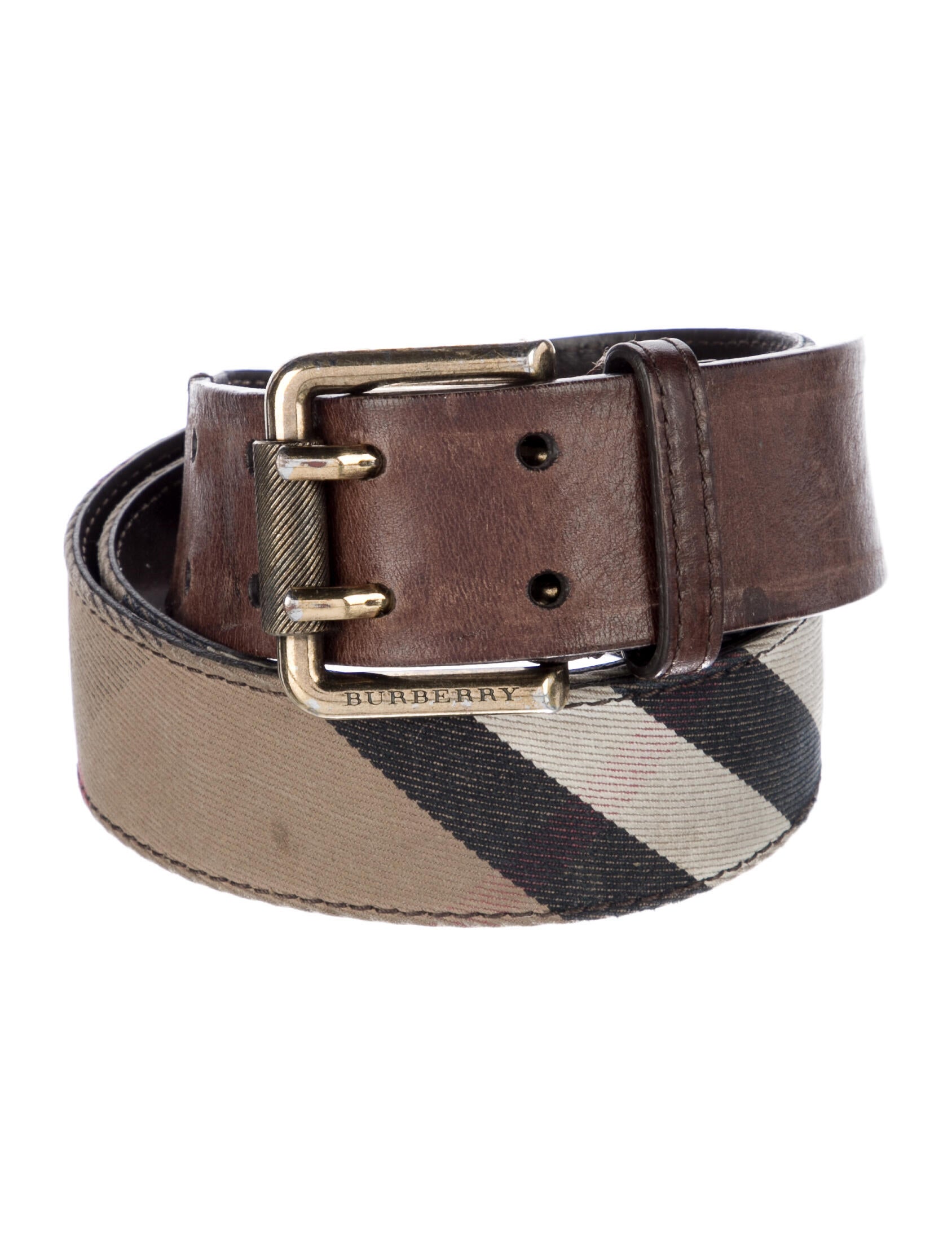 Burberry House Check Pattern Canvas Belt - Neutrals Belts, Accessories ...