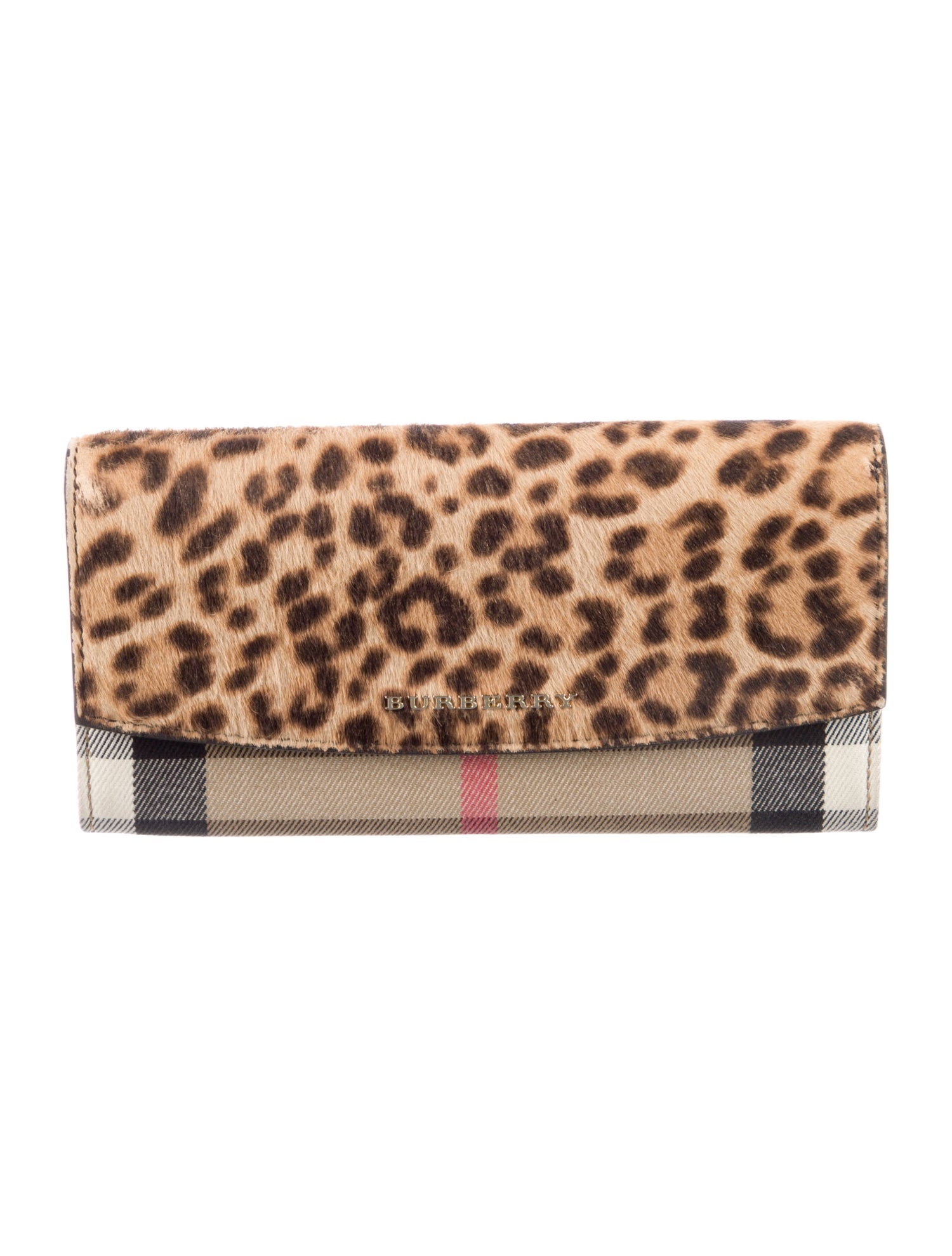 Burberry Nova Check Pattern Ponyhair Continental Wallet - Neutrals ...