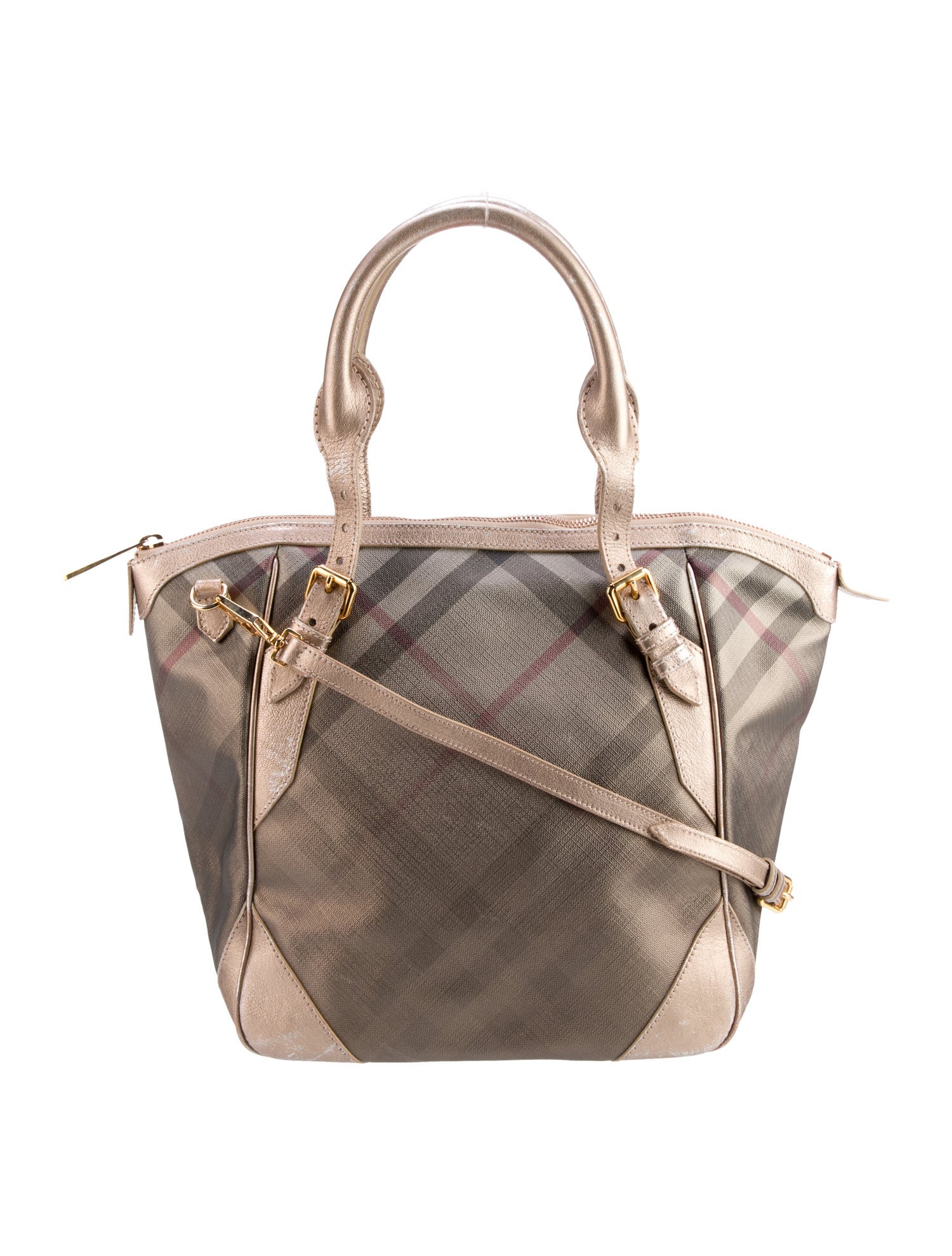 Burberry Exploded Check Top Handle Bag - Brown Handle Bags, Handbags ...