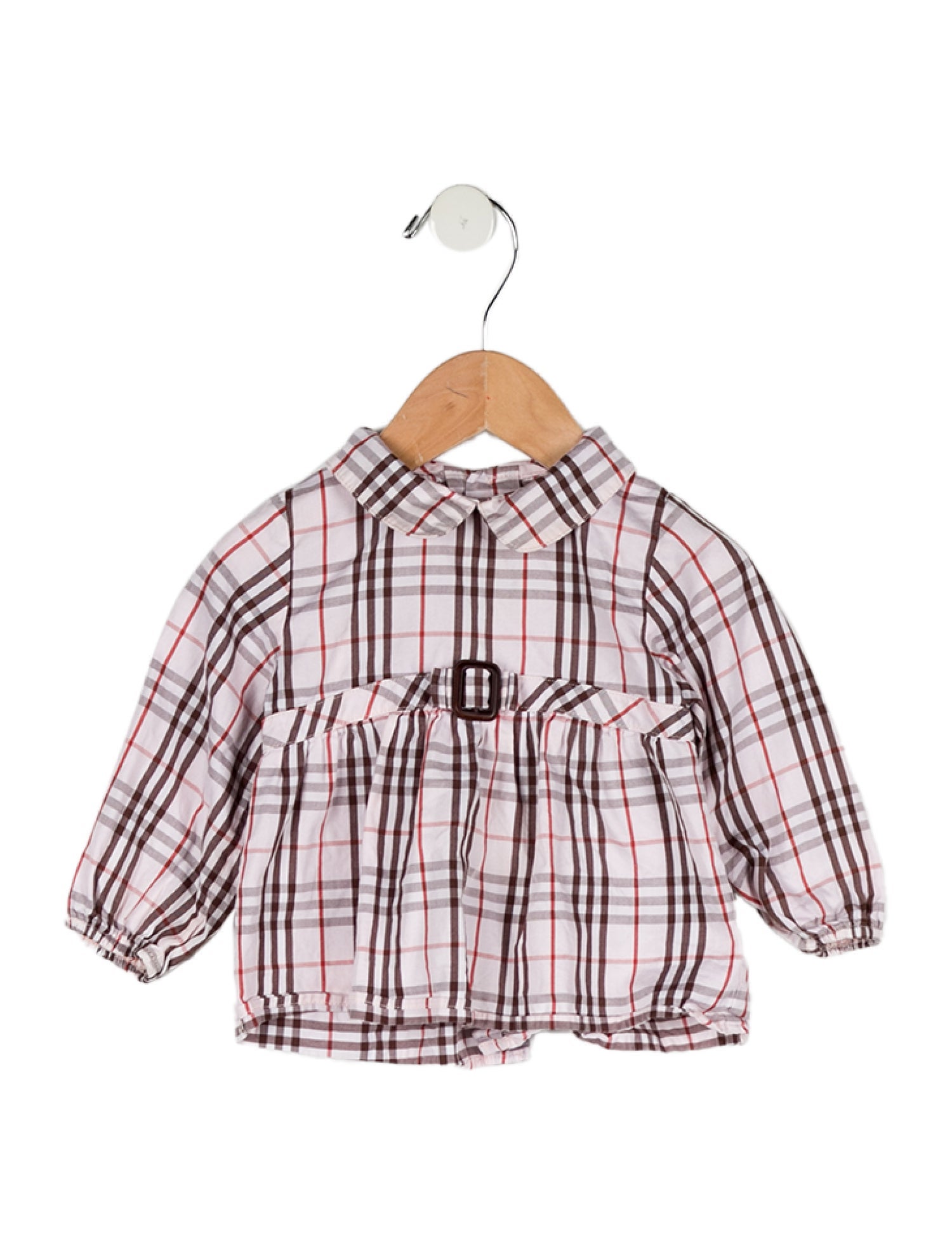 Burberry Infant Girls' Check Print Long Sleeve Dress - Pink Sizes 0-24 Months, Girls - BUR489986 ...