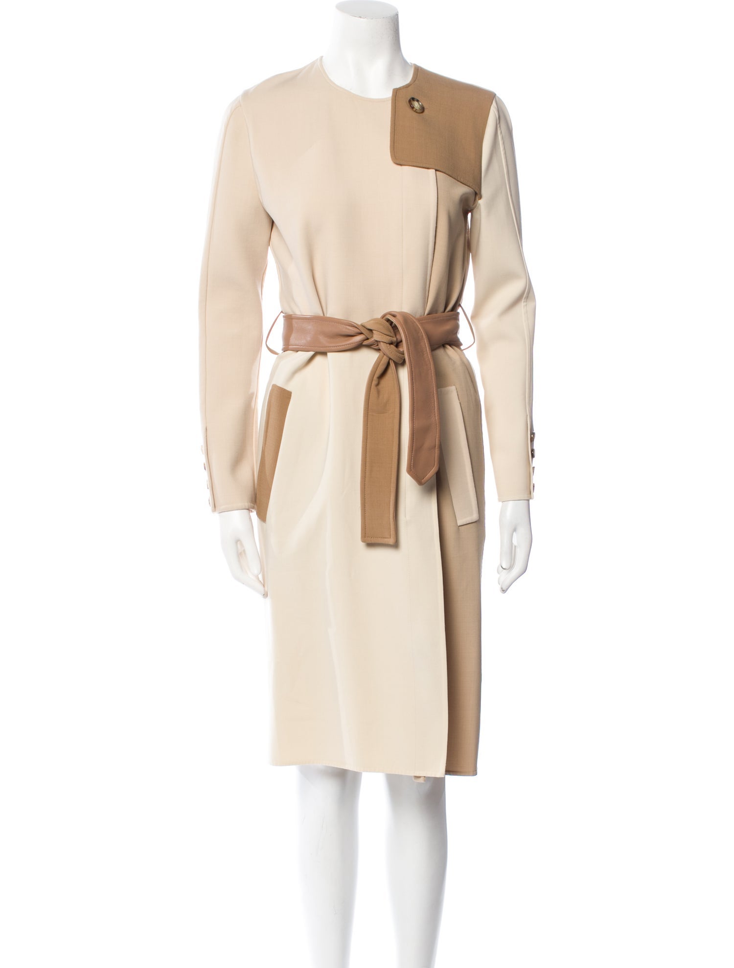Burberry Virgin Wool Colorblock Pattern Coat - Neutrals Coats, Clothing ...