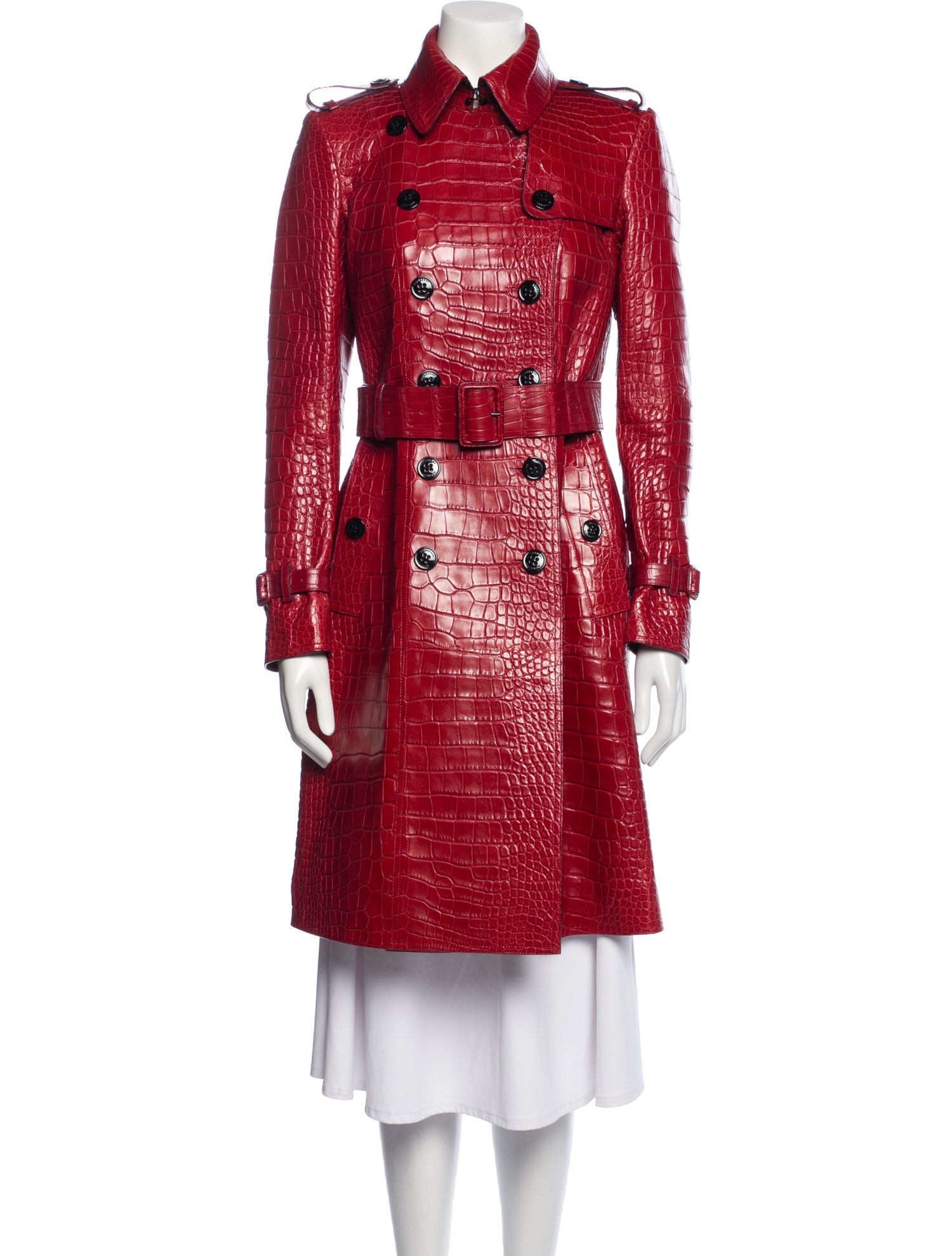 Burberry Alligator Trench Coat w/ Tags - Red Coats, Clothing ...
