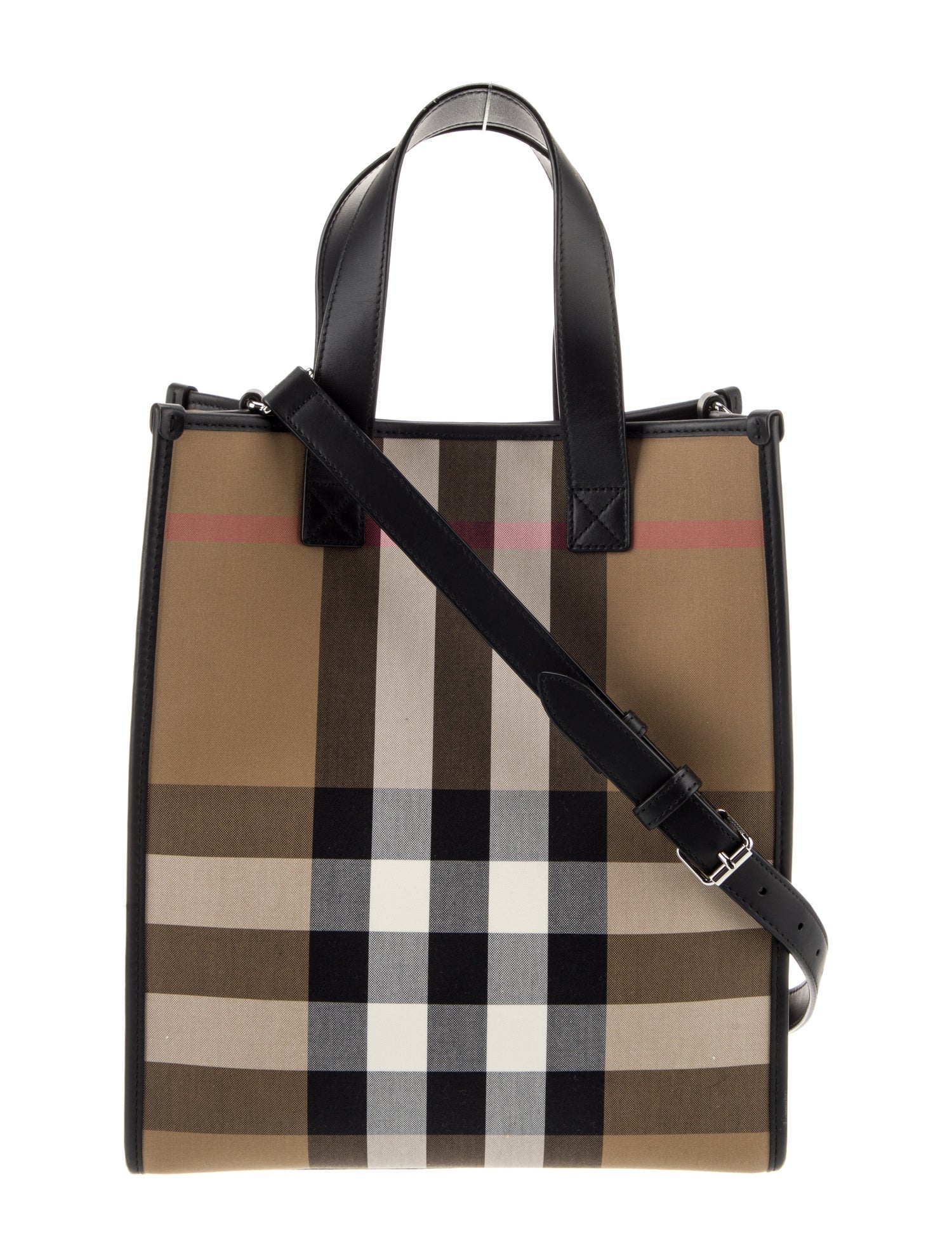 Burberry Exploded Check Top Handle Bag - Black Handle Bags, Handbags ...