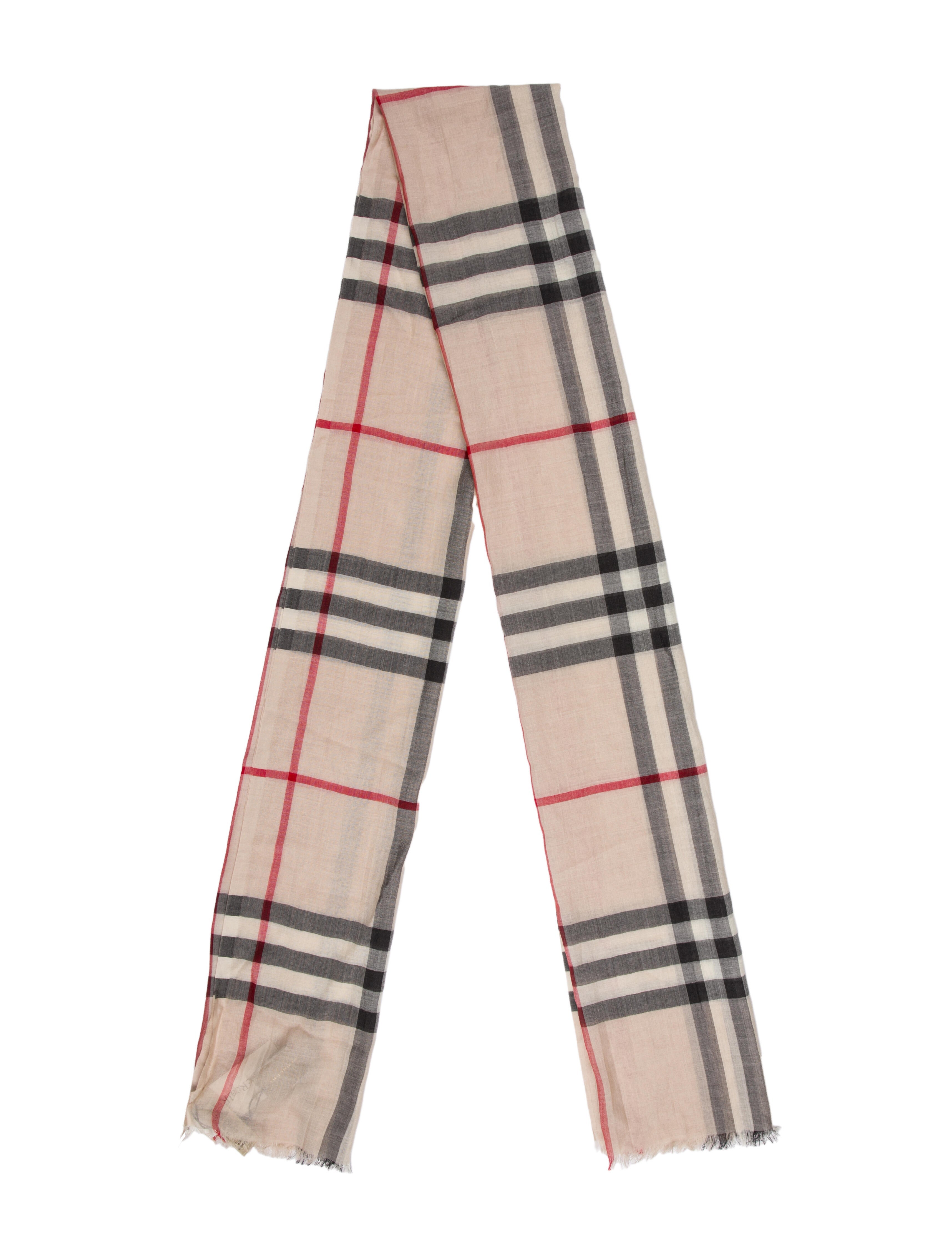 Burberry Silk House Check Pattern Scarf - Neutrals Scarves and Shawls ...