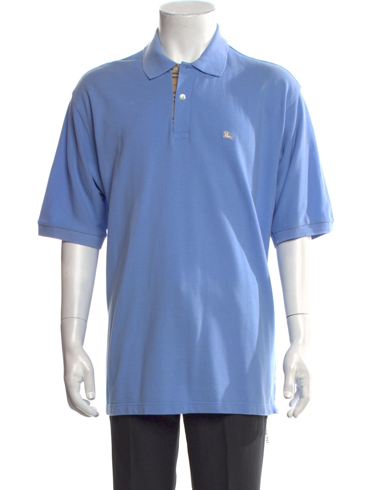 Burberry London TB Monogram Crew Neck Polo Shirt - Blue Polos, Clothing ...