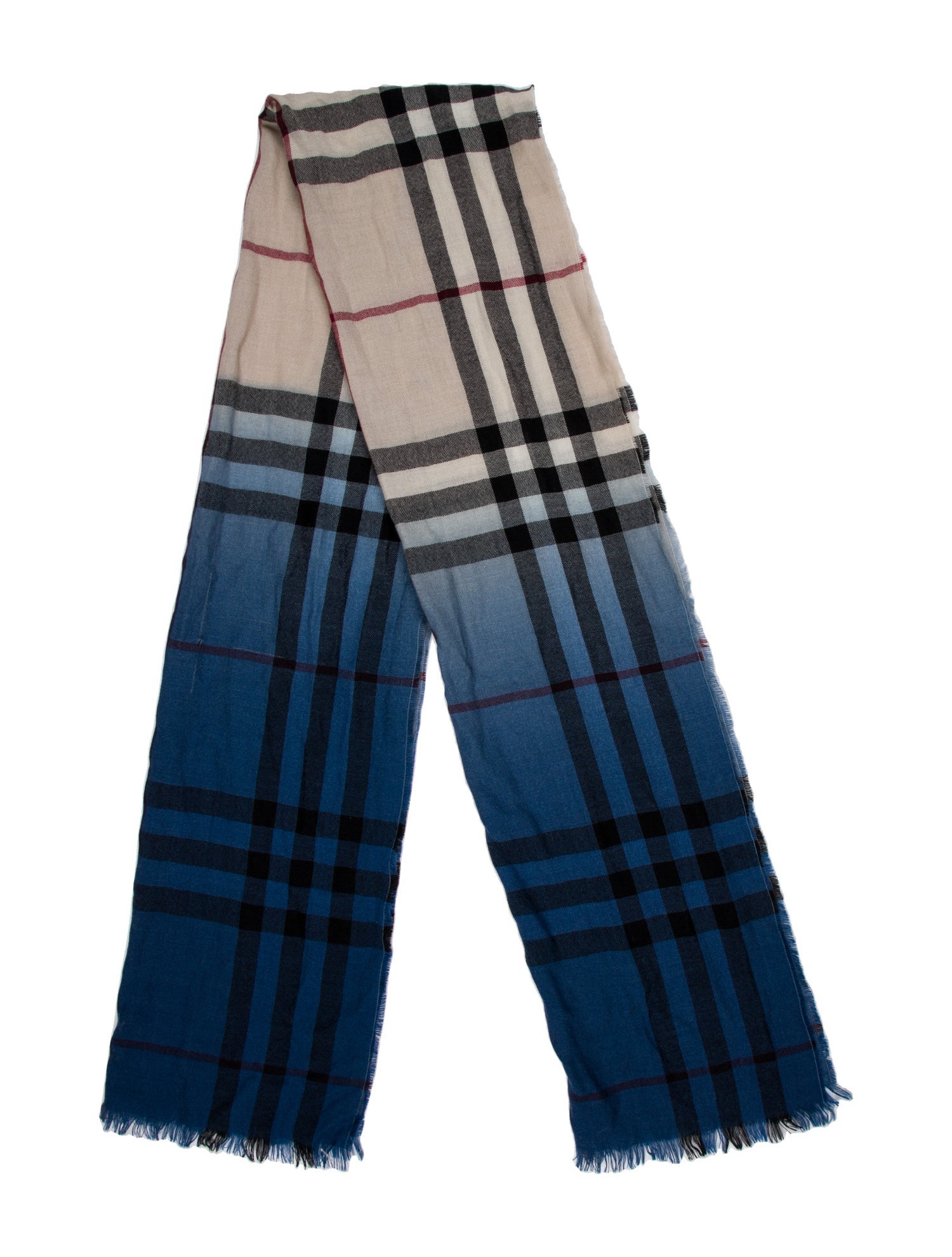 Burberry Wool Printed Scarf - Blue Scarves and Shawls, Accessories ...