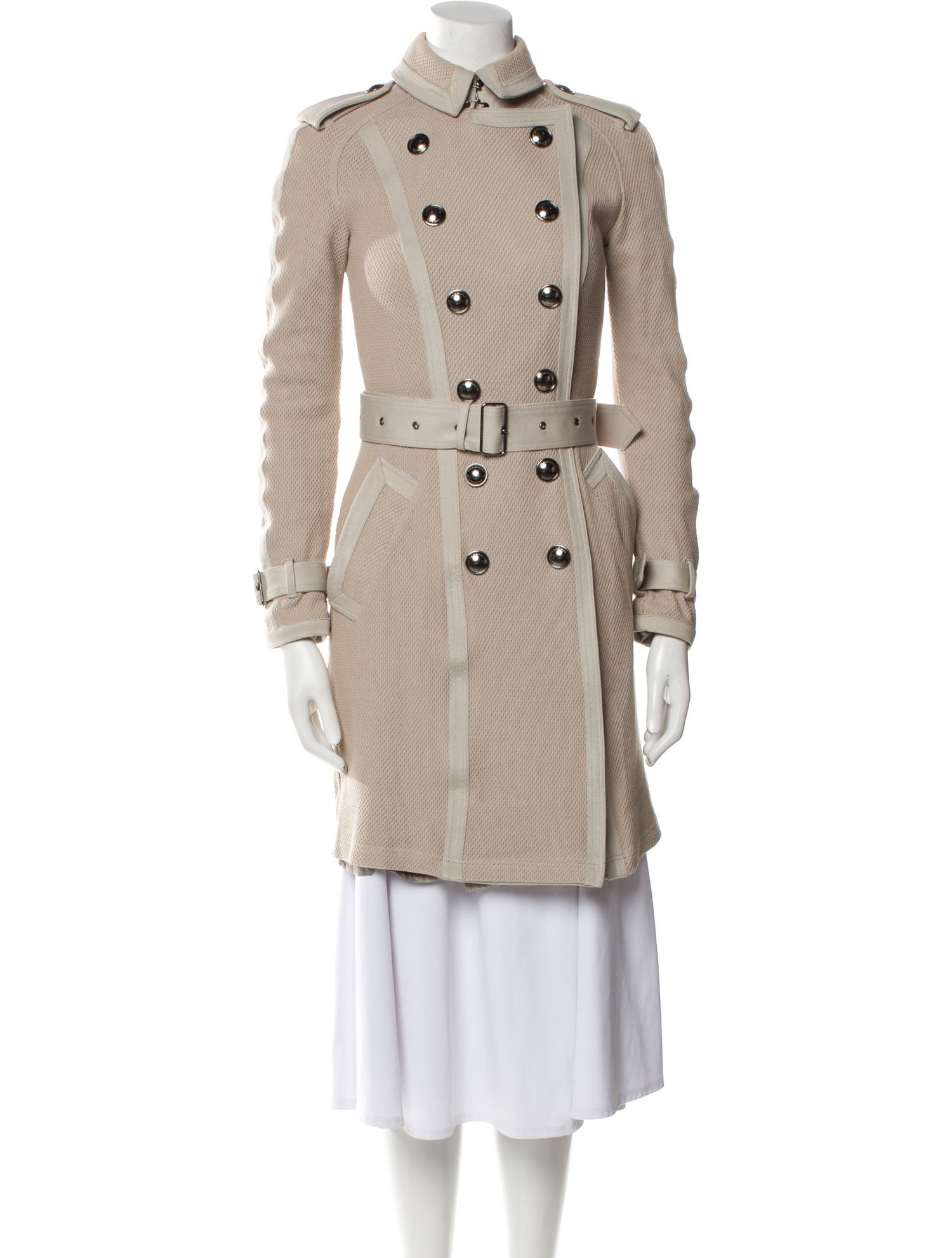 Burberry Virgin Wool Trench Coat - Neutrals Coats, Clothing - BUR509472 | The RealReal