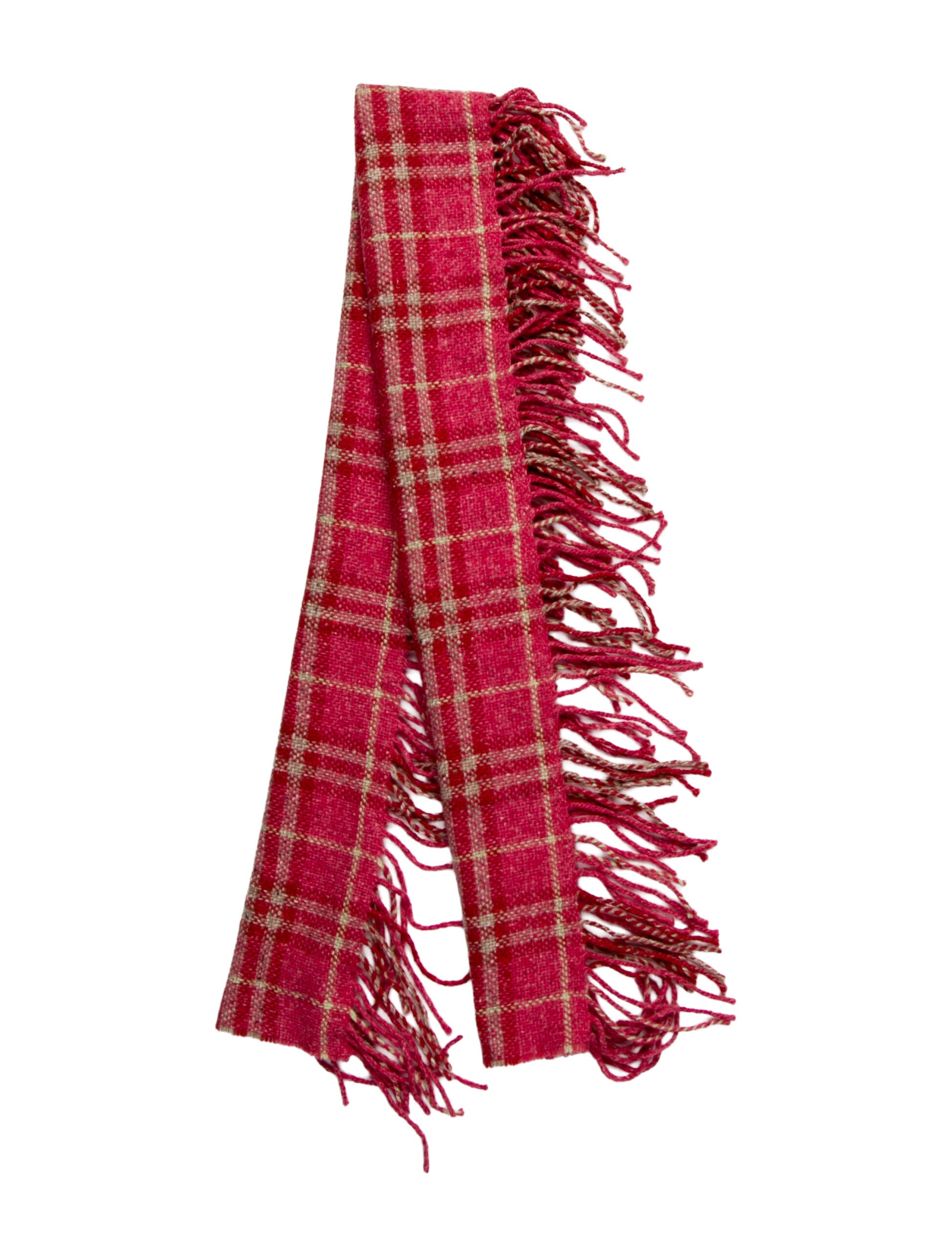 Burberry Merino Wool Striped Scarf - Red Scarves and Shawls ...