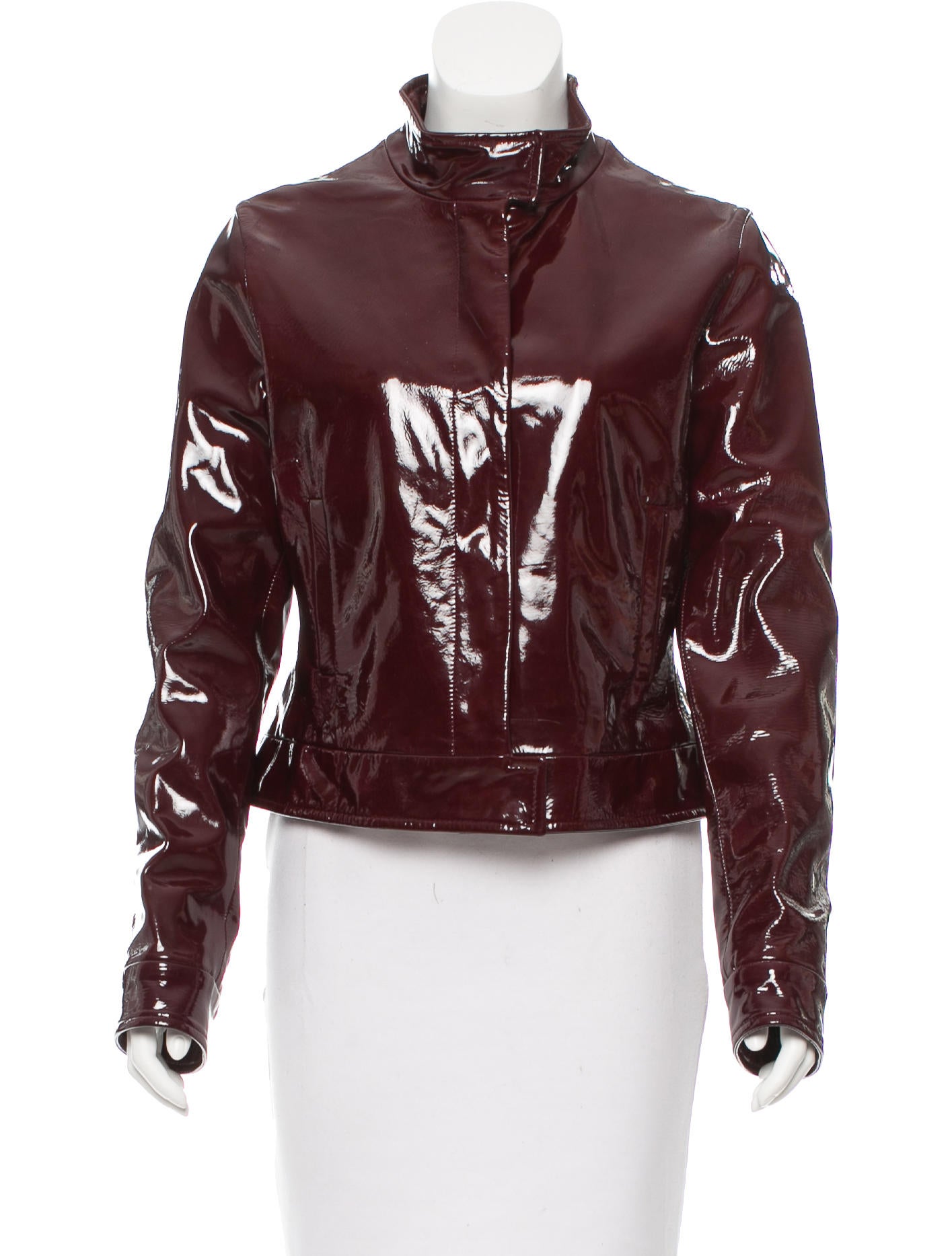 Burberry Patent Leather Jacket - Burgundy Jackets, Clothing - BUR61826 ...