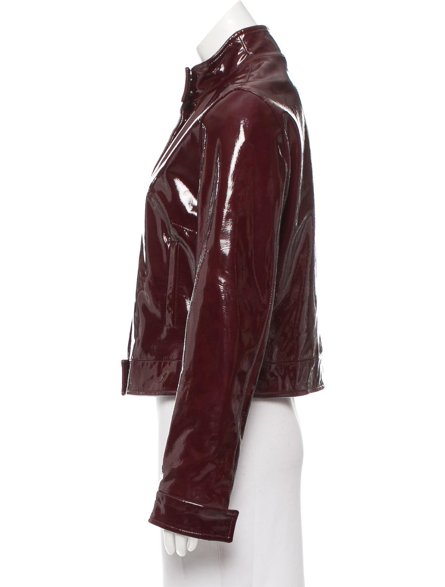 Burberry Patent Leather Jacket - Burgundy Jackets, Clothing - BUR61826 ...