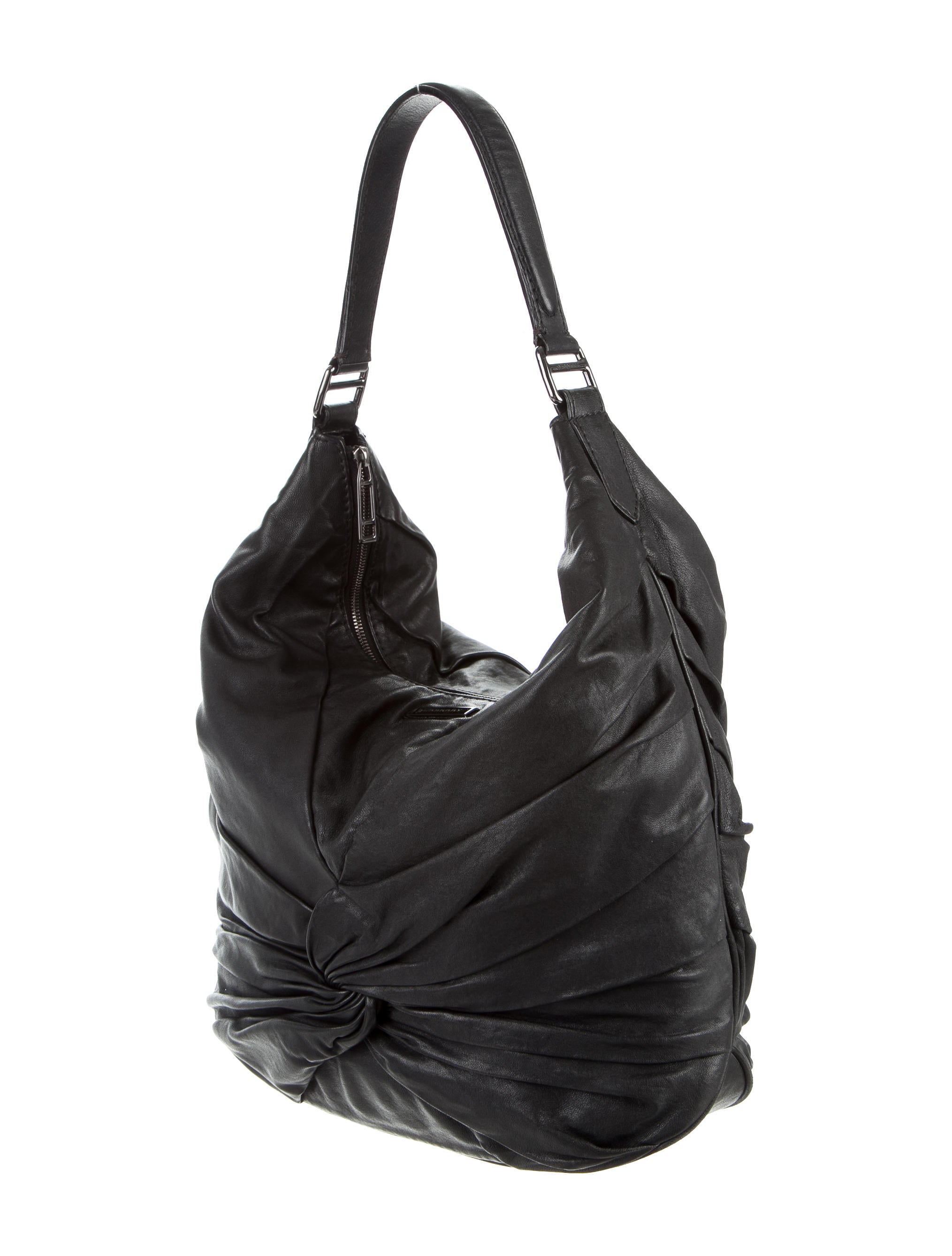 Burberry Leather Ruched Hobo - Handbags - BUR67031 | The RealReal