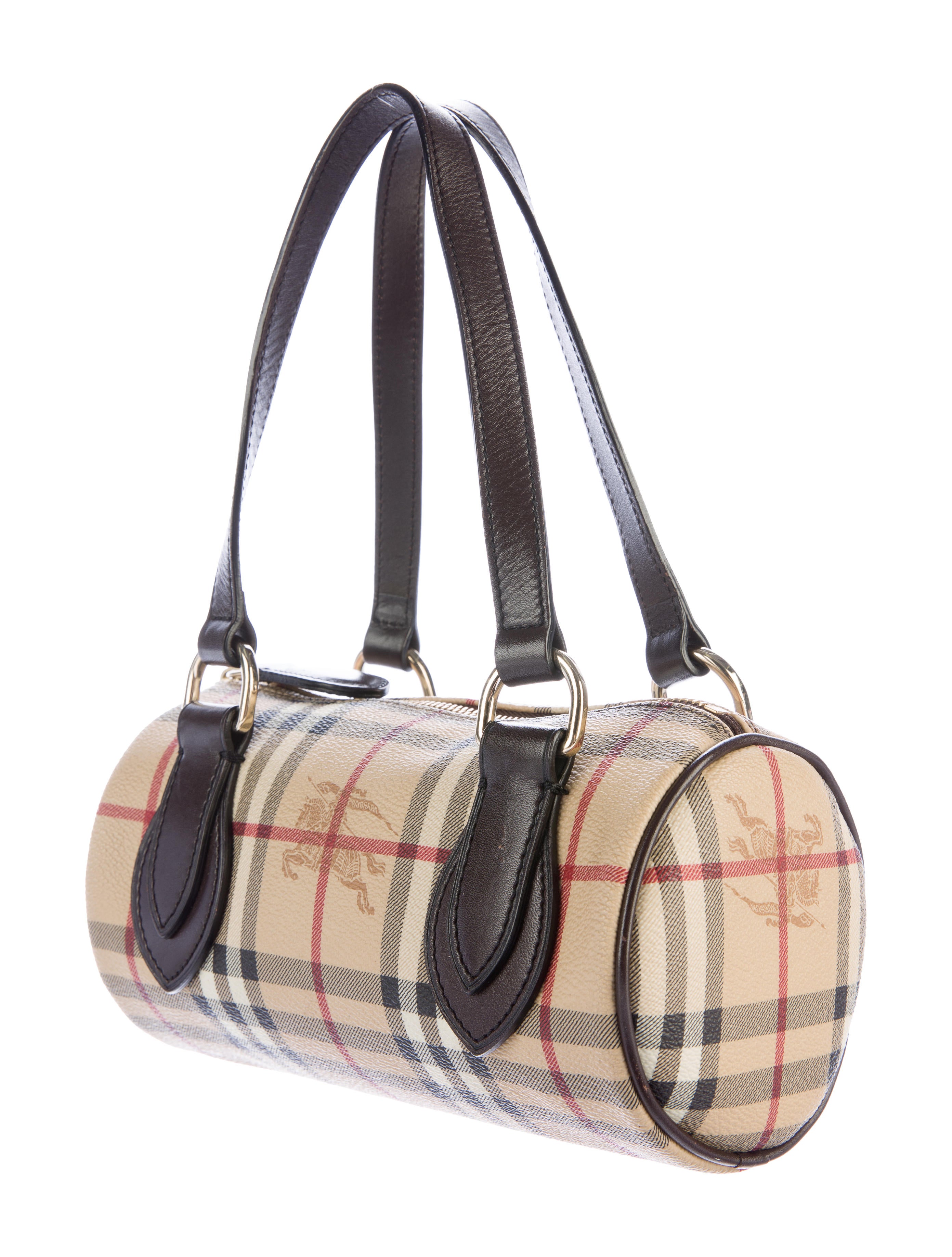 Burberry Haymarket Check Barrel Bag - Handbags - BUR68677 | The RealReal