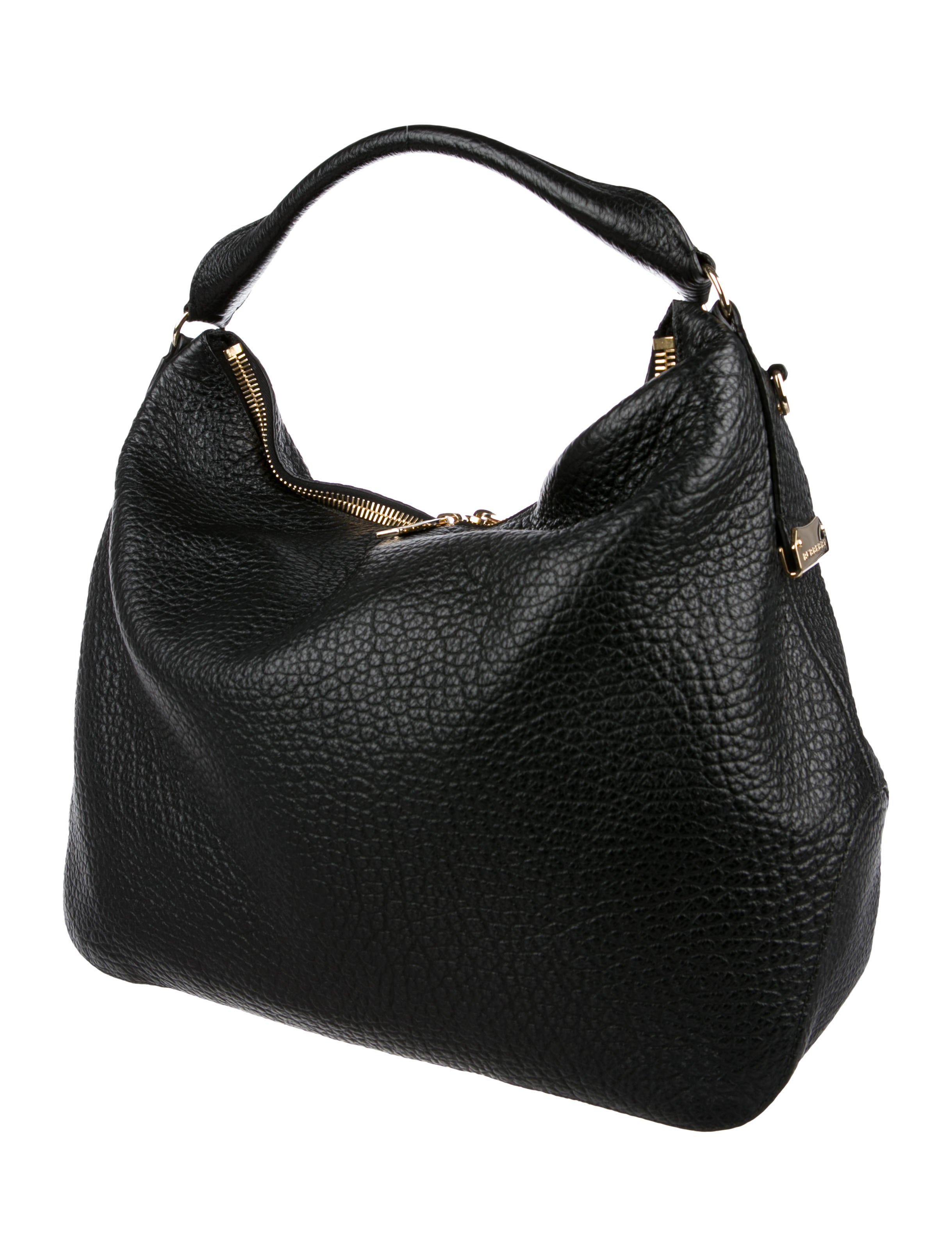 Burberry Heritage Grain Leather Hobo - Black Hobos, Handbags - BUR98704 ...