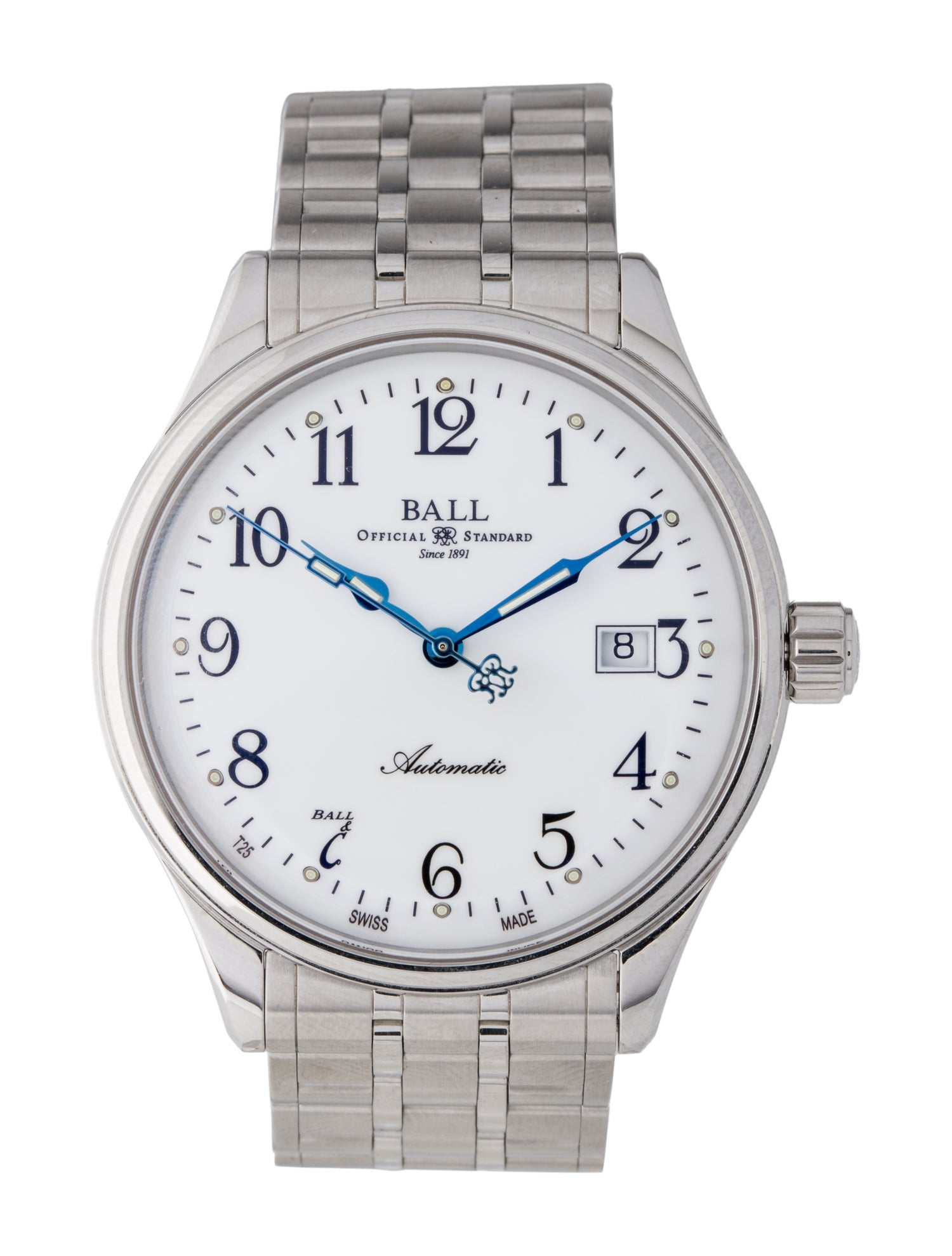 Ball Trainmaster Standard Time 135th Anniversary Watch - NM32880-SJ-WH ...