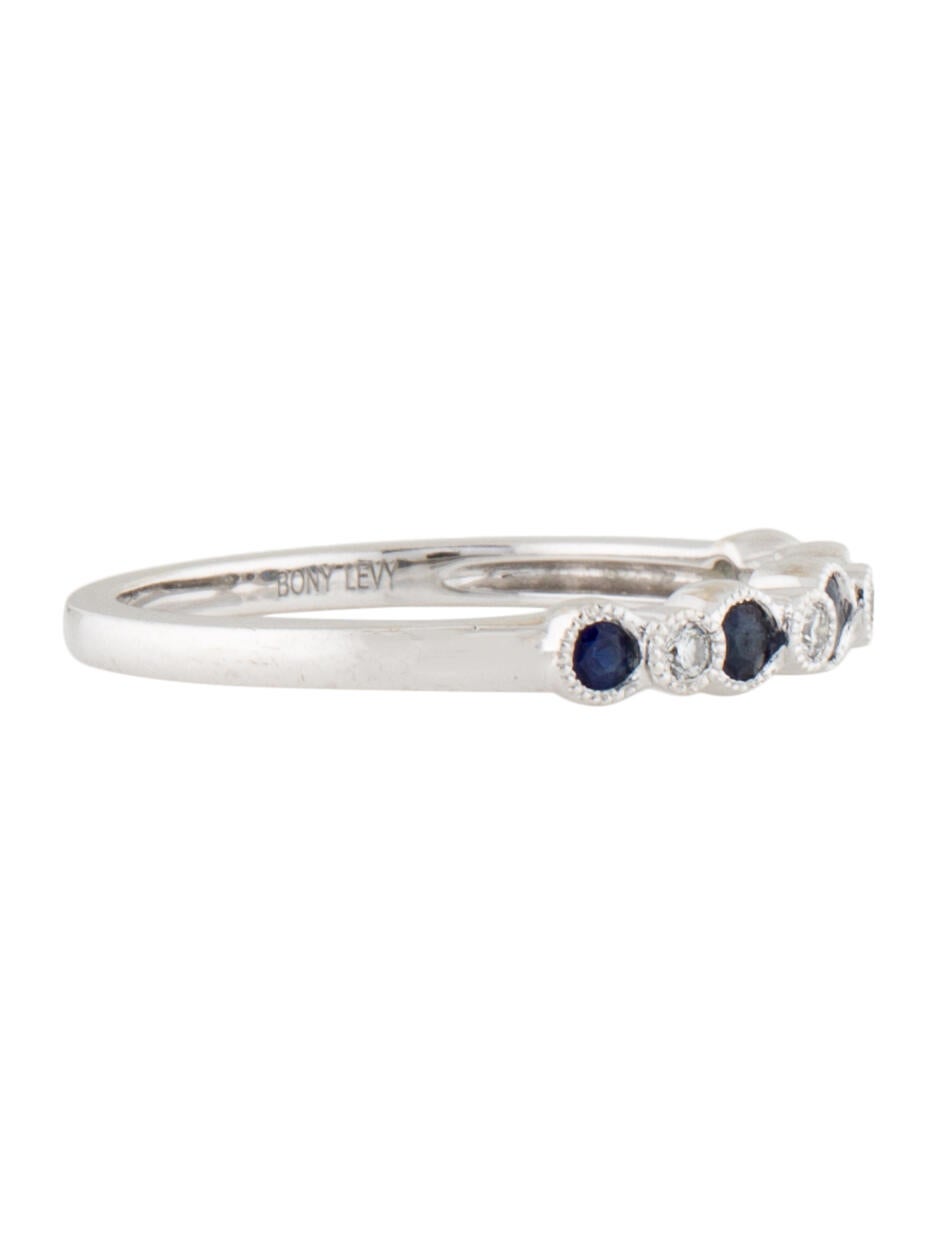 Bony Levy 18K Sapphire & Diamond Accented Milgrain Band - Rhodium ...