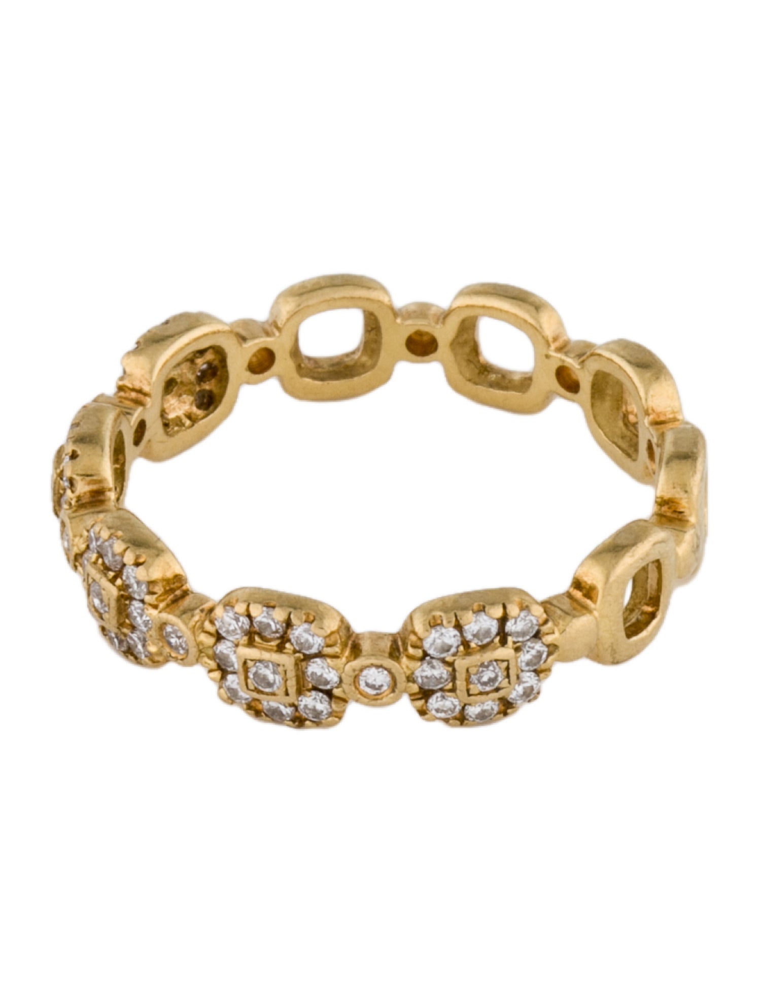 Bony Levy 18K Diamond Square Stackable Band - 18K Yellow Gold Band ...