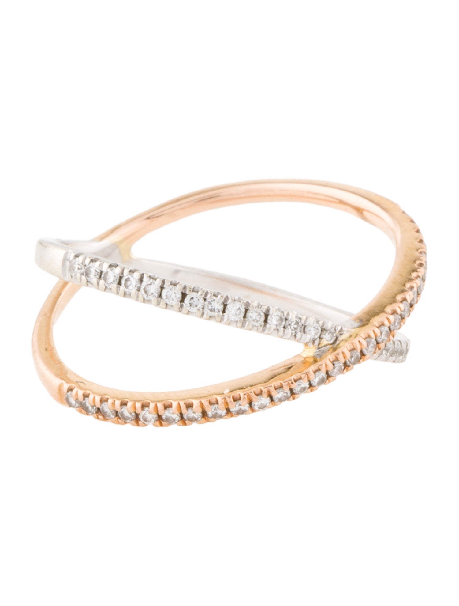 Bony Levy 18K Diamond Crossover Band Ring - 18K Rose Gold Band, Rings ...