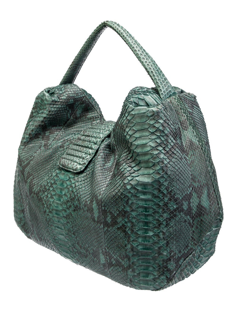 Byron New York Snakeskin Top Handle Bag - Green Handle Bags, Handbags ...