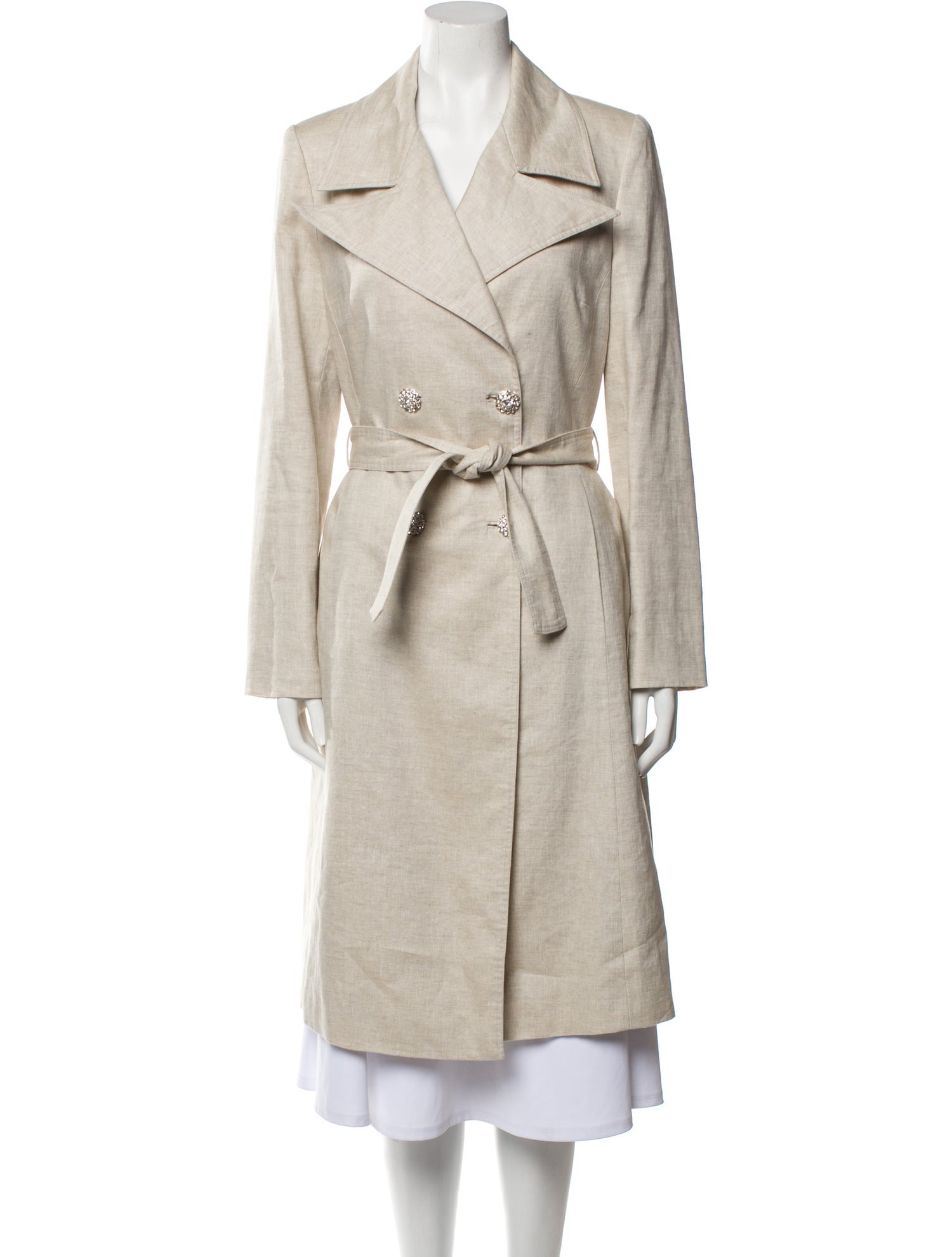 Carmen Marc Valvo Trench Coat - Neutrals Coats, Clothing - CAE32385 | The RealReal
