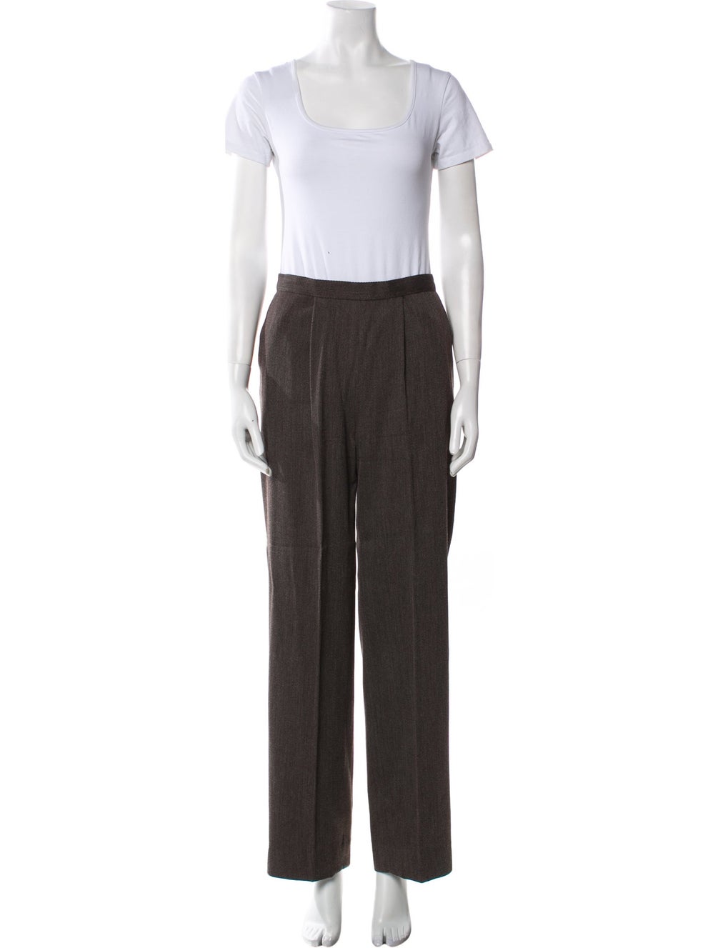Carmen Marc Valvo Wool Pantsuit - Brown, 12.5" Rise Suits and Sets ...