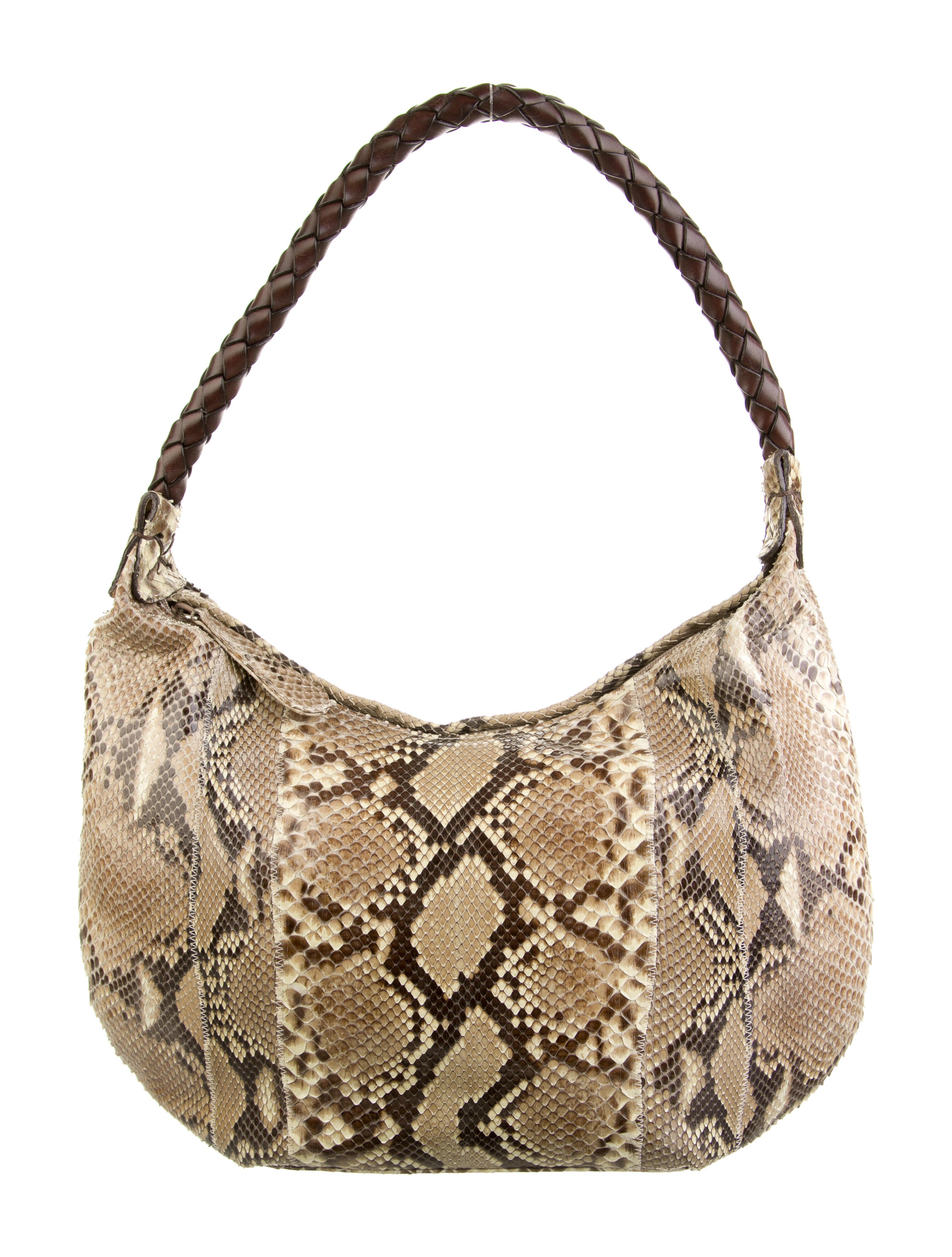 Carlos Falchi Snakeskin Hobo Bag - Neutrals Hobos, Handbags - CAF21686 ...