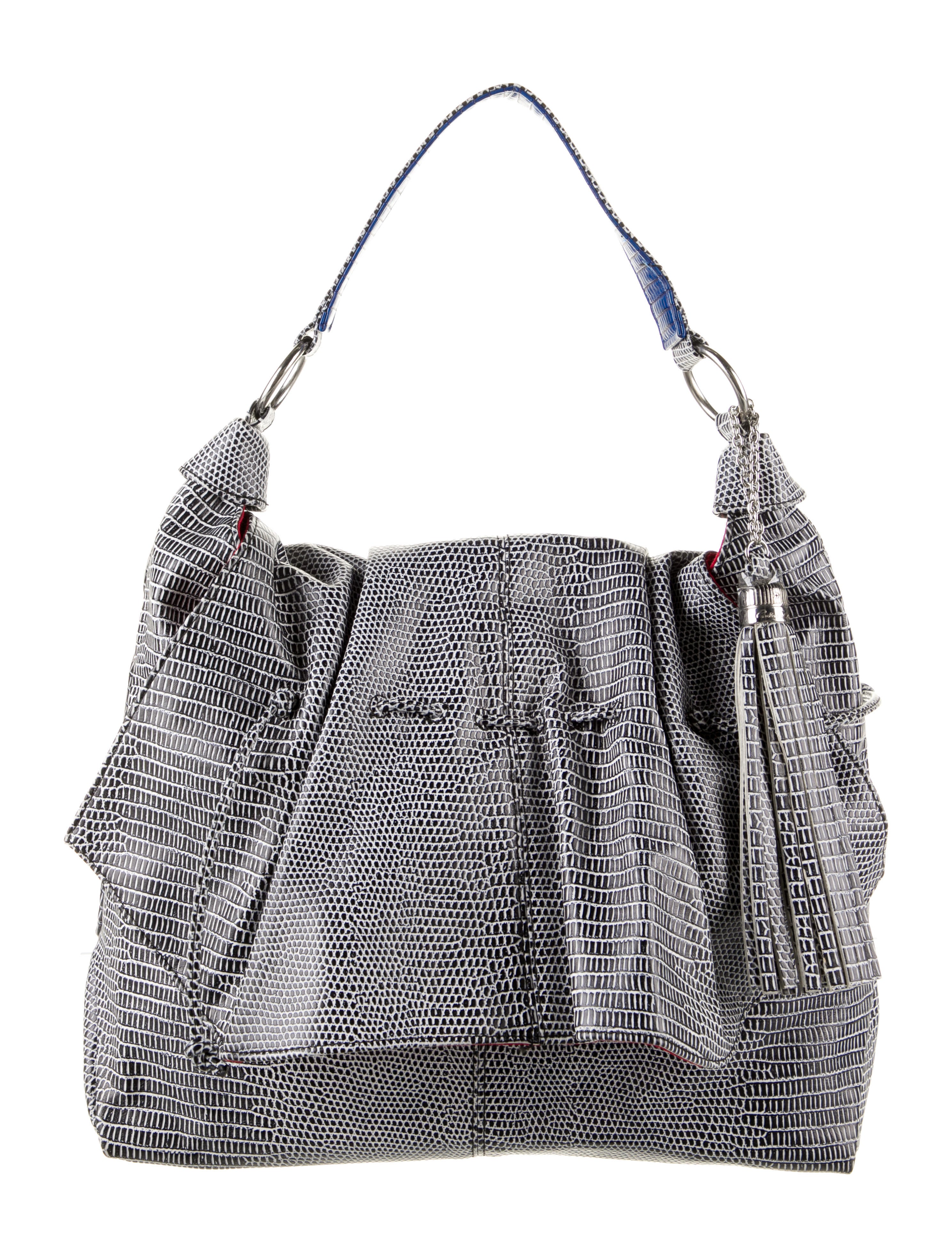 Carlos Falchi Patchwork Python Shoulder Bag - Blue Shoulder Bags ...