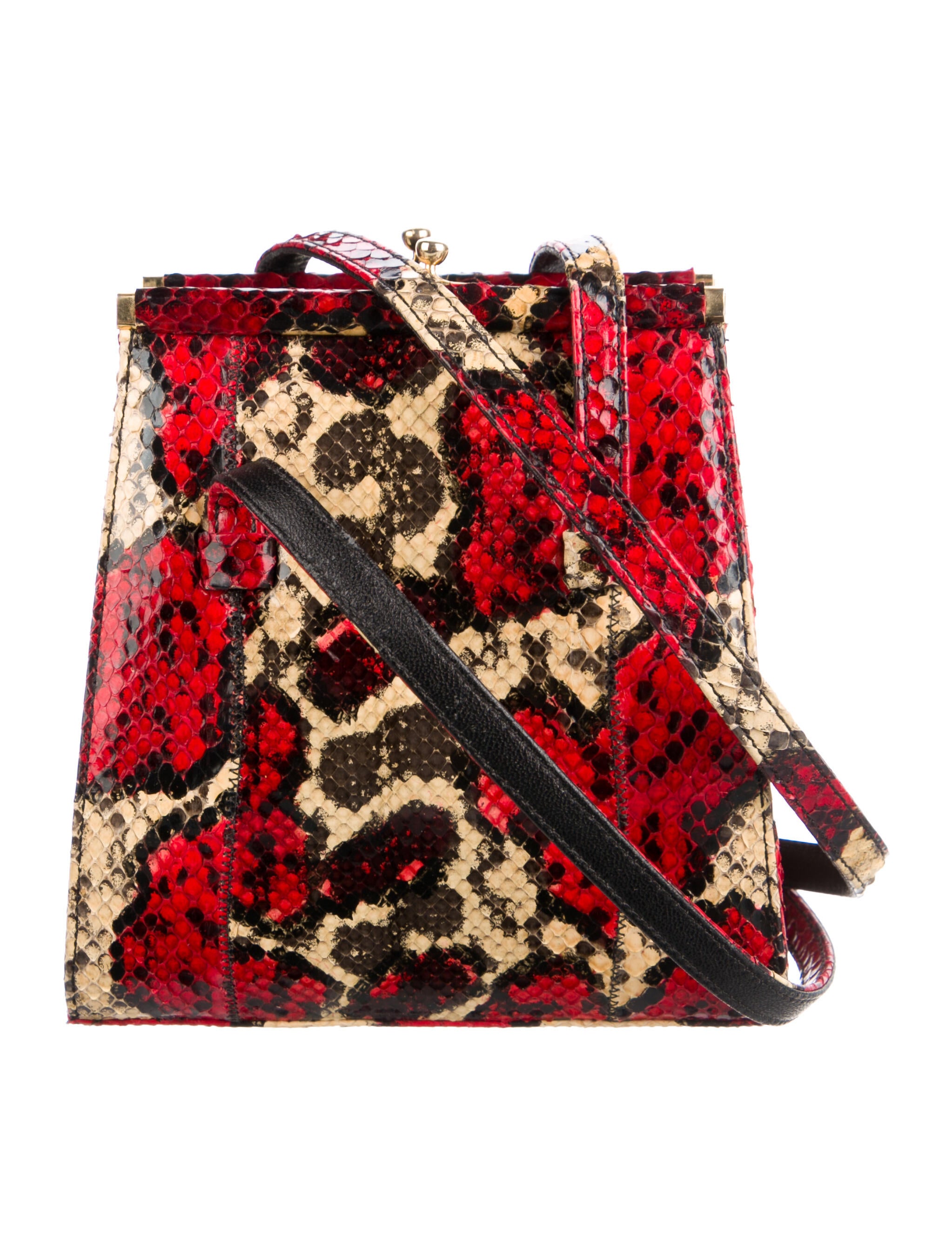 Carlos Falchi Pebbled Leather Crossbody Bag - Red Crossbody Bags ...