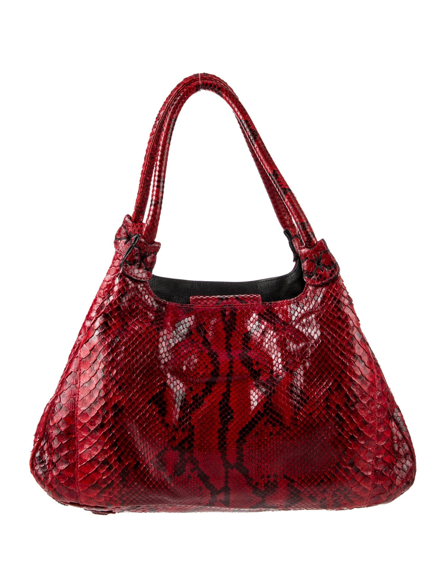 Carlos Falchi Textured Python Shoulder Bag - Red Shoulder Bags ...