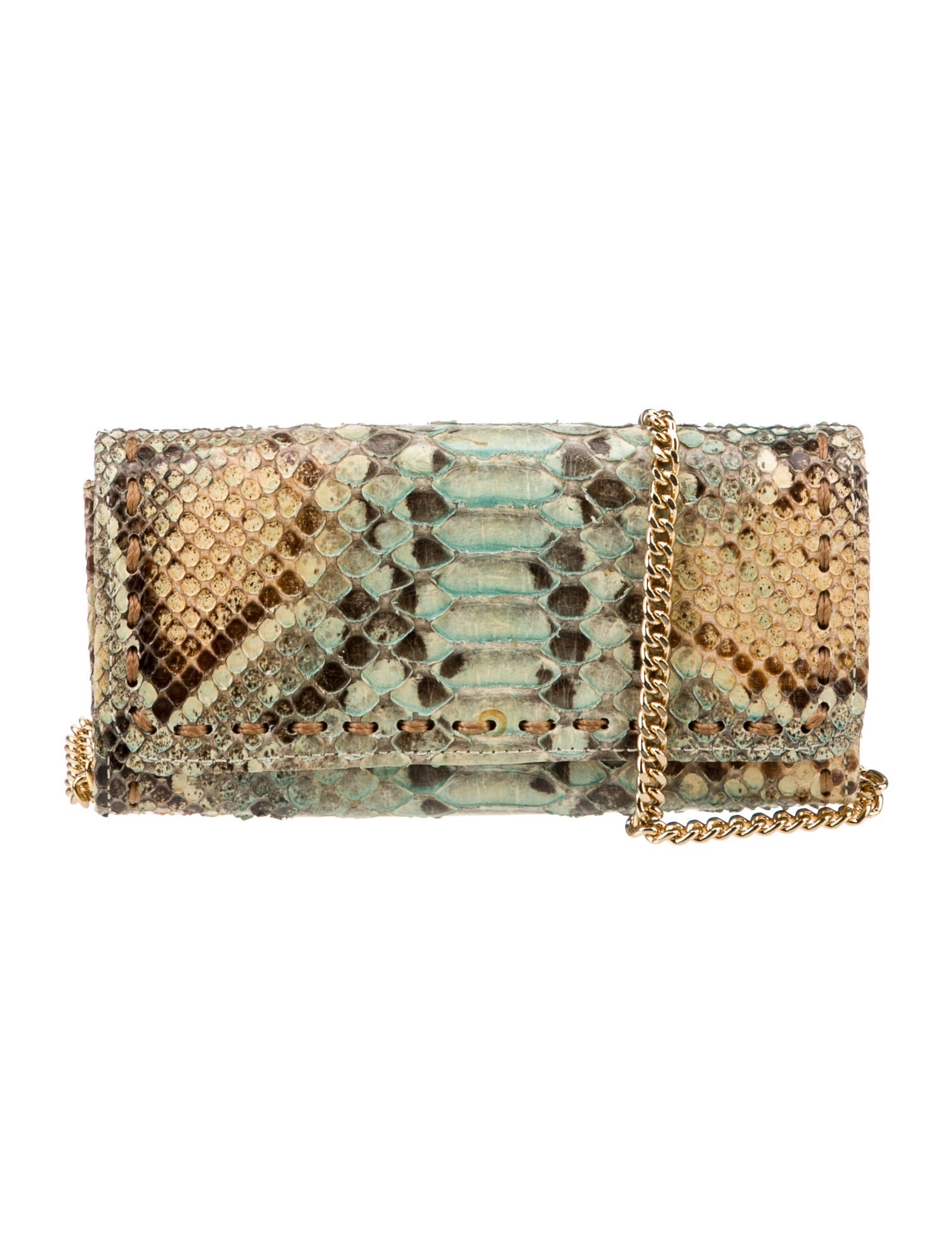 Carlos Falchi Python Clutch - Neutrals Crossbody Bags, Handbags - CAF29700 | The RealReal