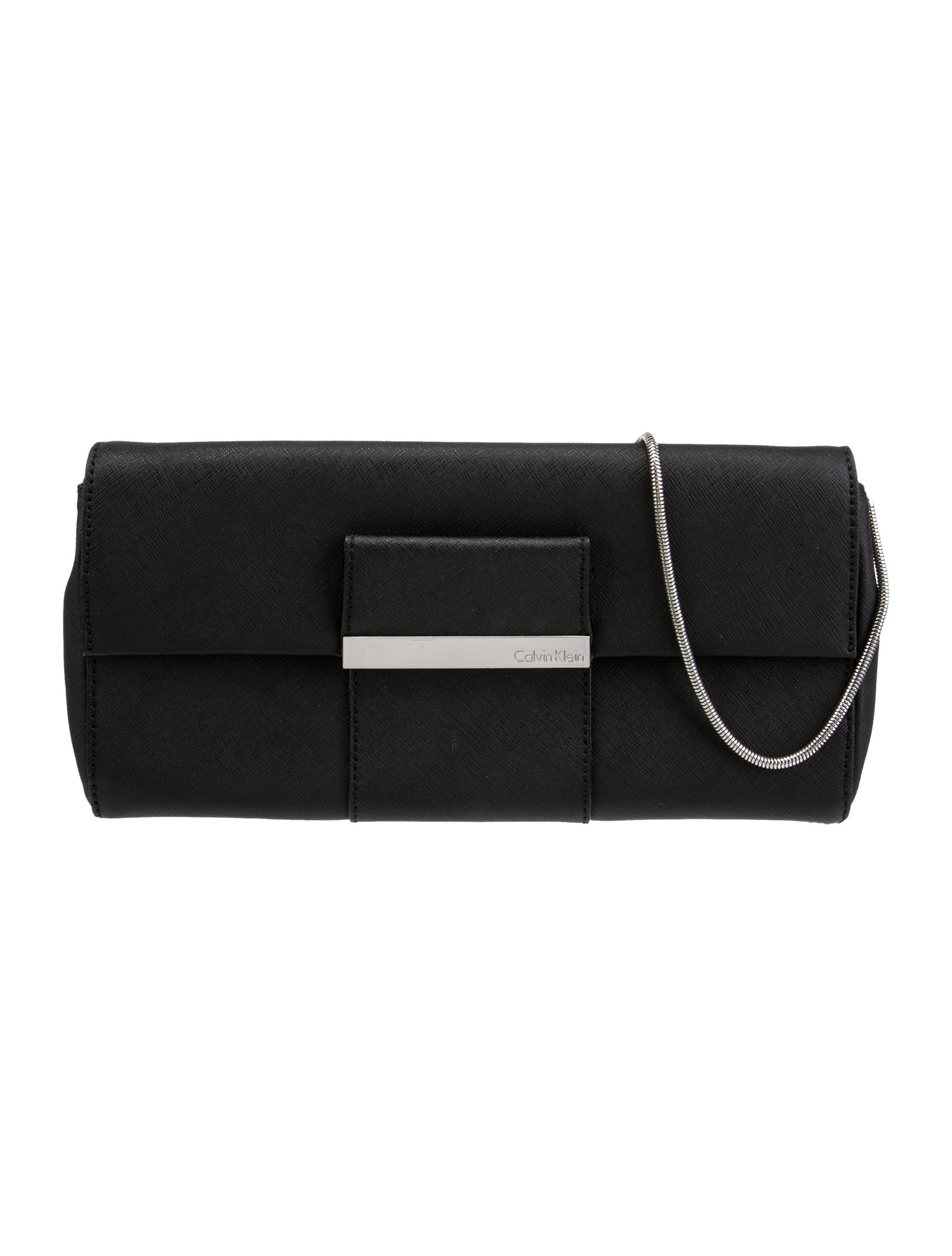 Calvin Klein Saffiano Leather Clutch - Black Clutches, Handbags ...