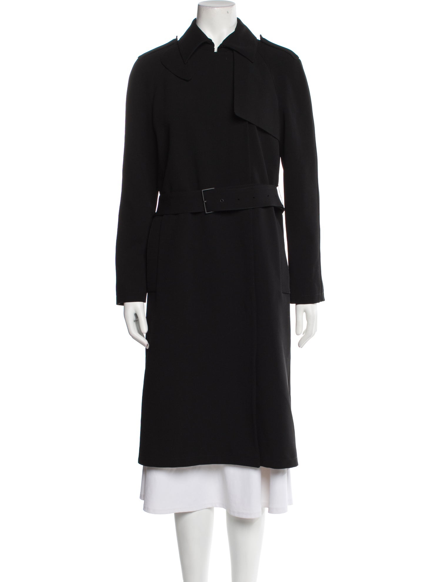 Calvin Klein Collection Wool Trench Coat - Black Coats, Clothing ...