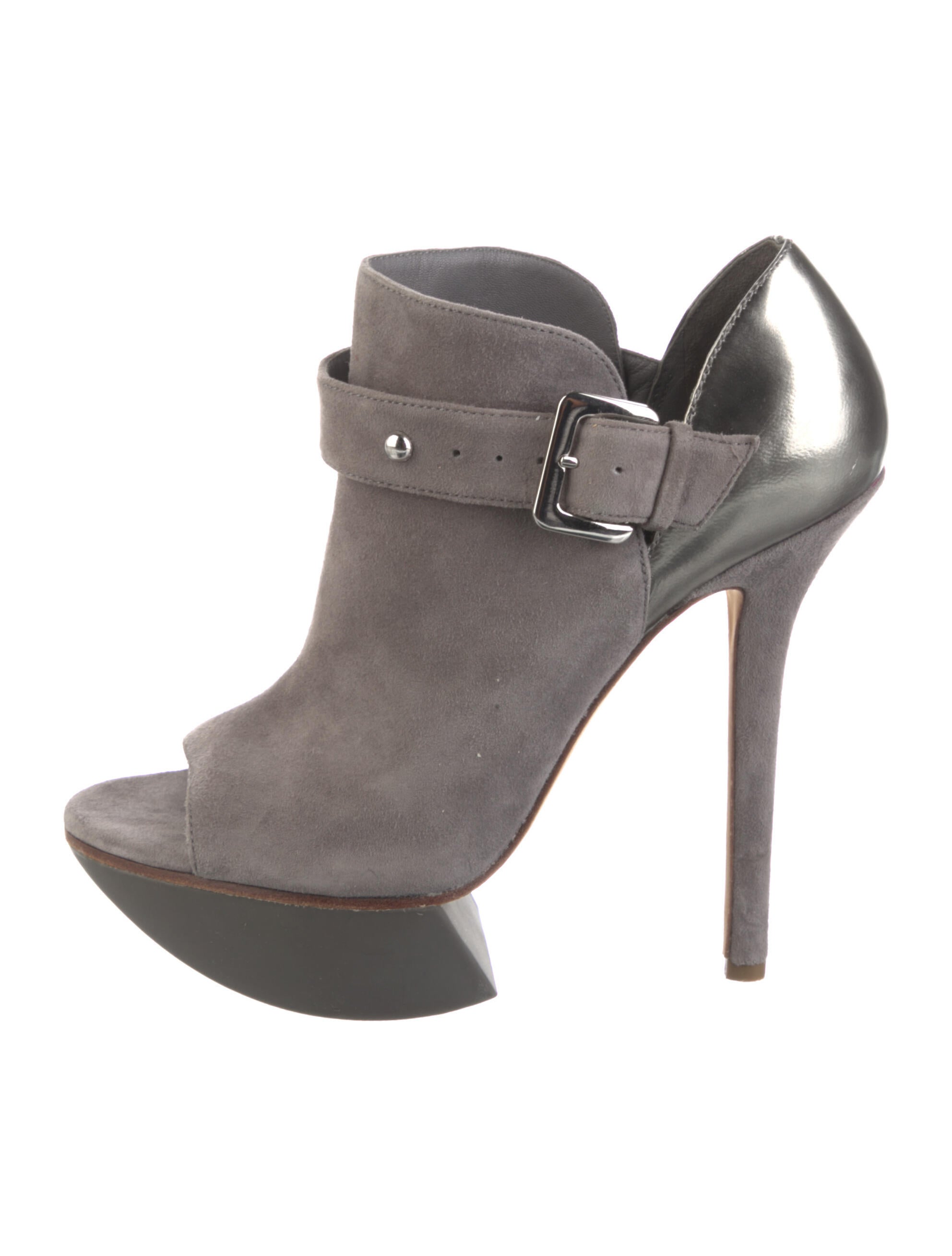 Camilla Skovgaard Suede Cutout Accent Boots - Grey Boots, Shoes ...