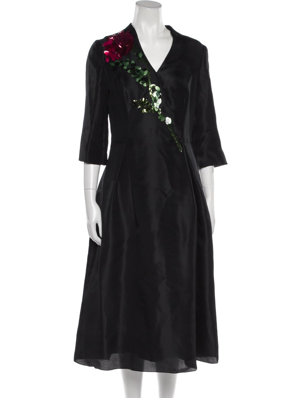 Carolina Herrera Silk Long Dress Black Dresses Clothing Cao102051