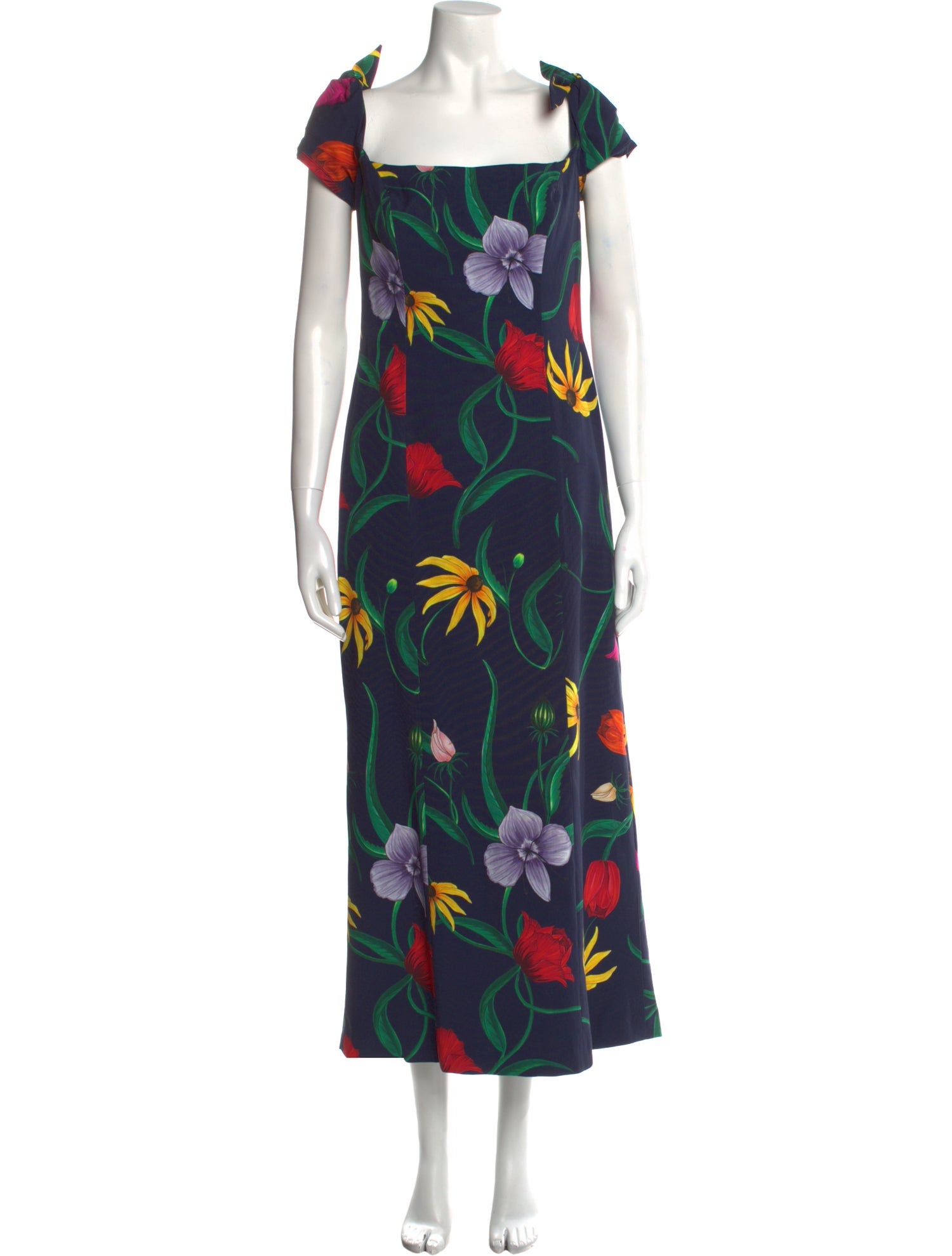 Ted Baker Floral Print Midi Length Dress - Black Dresses, Clothing ...