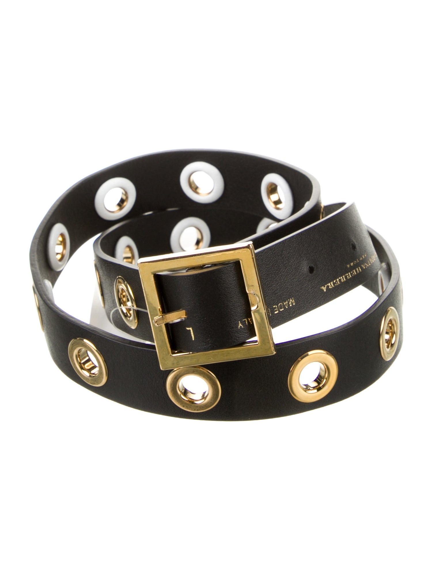 Carolina Herrera Leather Eyelet Trim Belt - Black Belts, Accessories ...