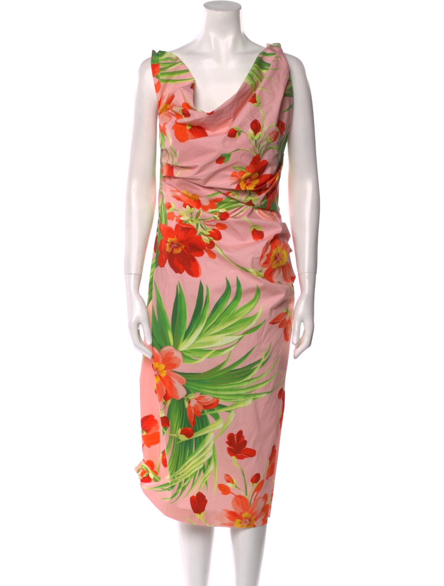 Ted Baker Floral Print Midi Length Dress - Black Dresses, Clothing ...