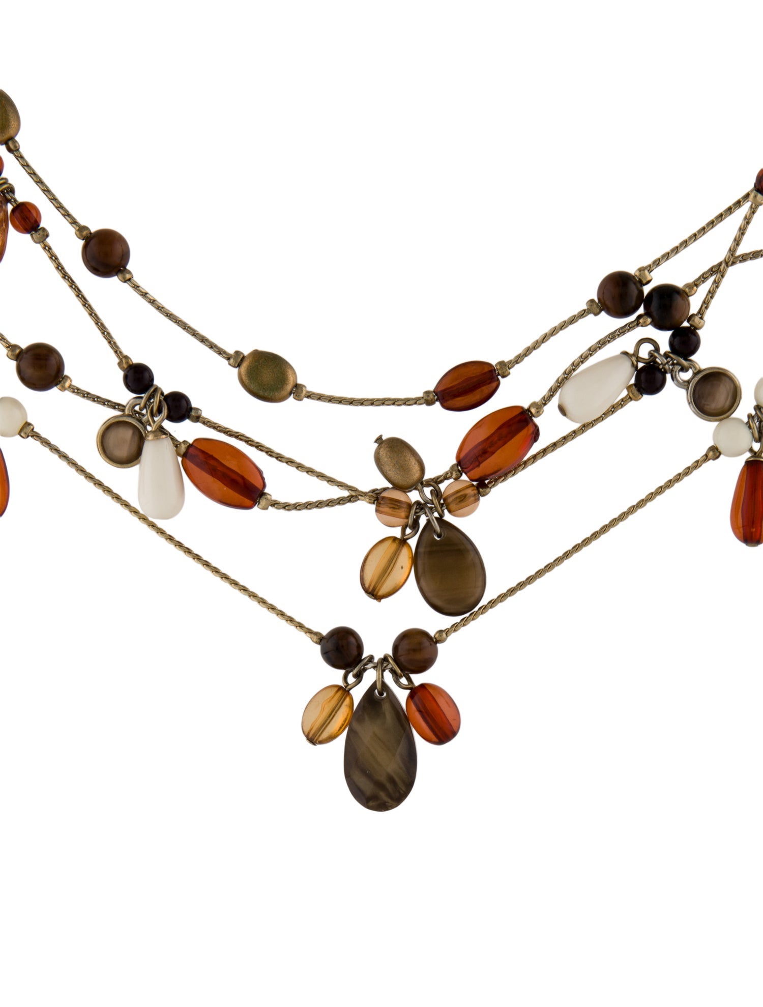 Carolina Herrera Bead & Crystal Multi Strand Necklace - Gold-Tone Metal ...