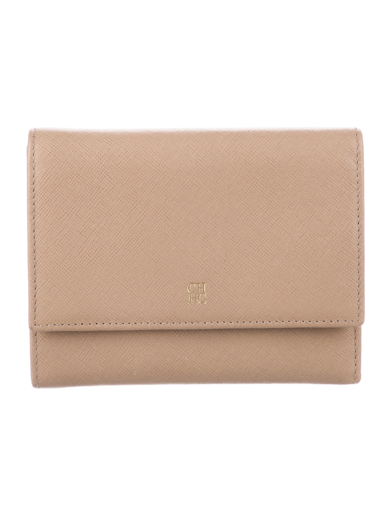 Carolina Herrera Leather Compact Wallet - Neutrals Wallets, Accessories ...
