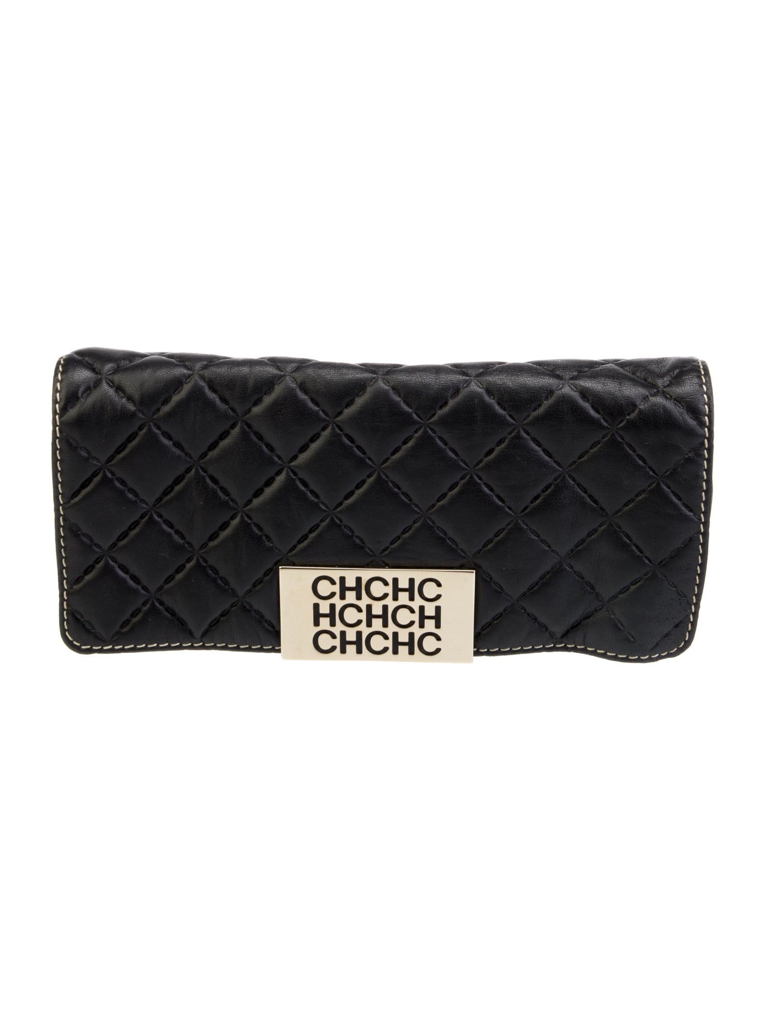 CH Carolina Herrera Small Leather Clutch - Black Clutches, Handbags ...