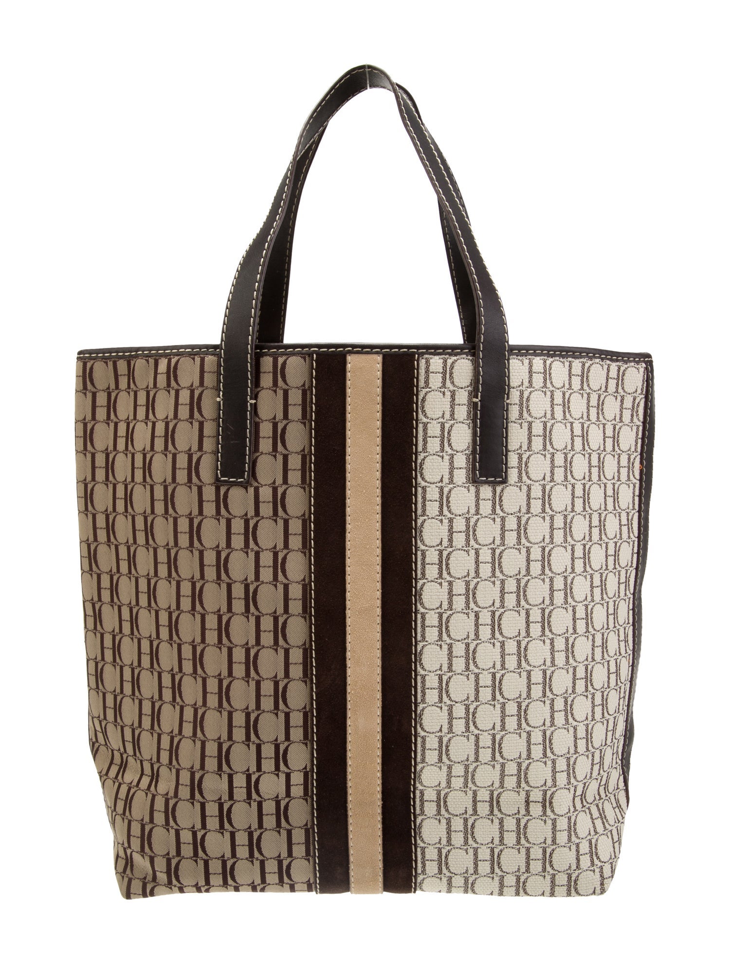 CH Carolina Herrera Logo Tote Bag - Brown Totes, Handbags - CAO98368 ...
