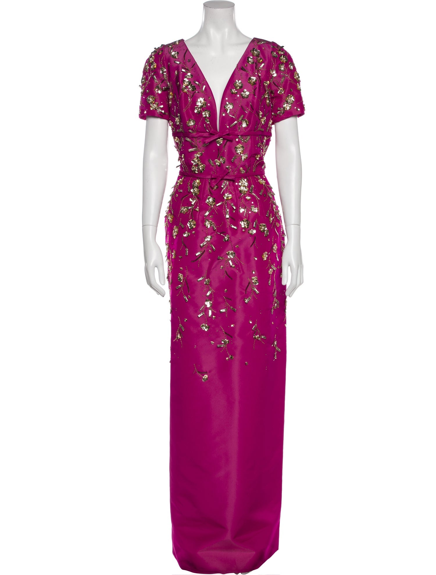 Carolina Herrera Silk Long Dress Purple Dresses Clothing Cao98875