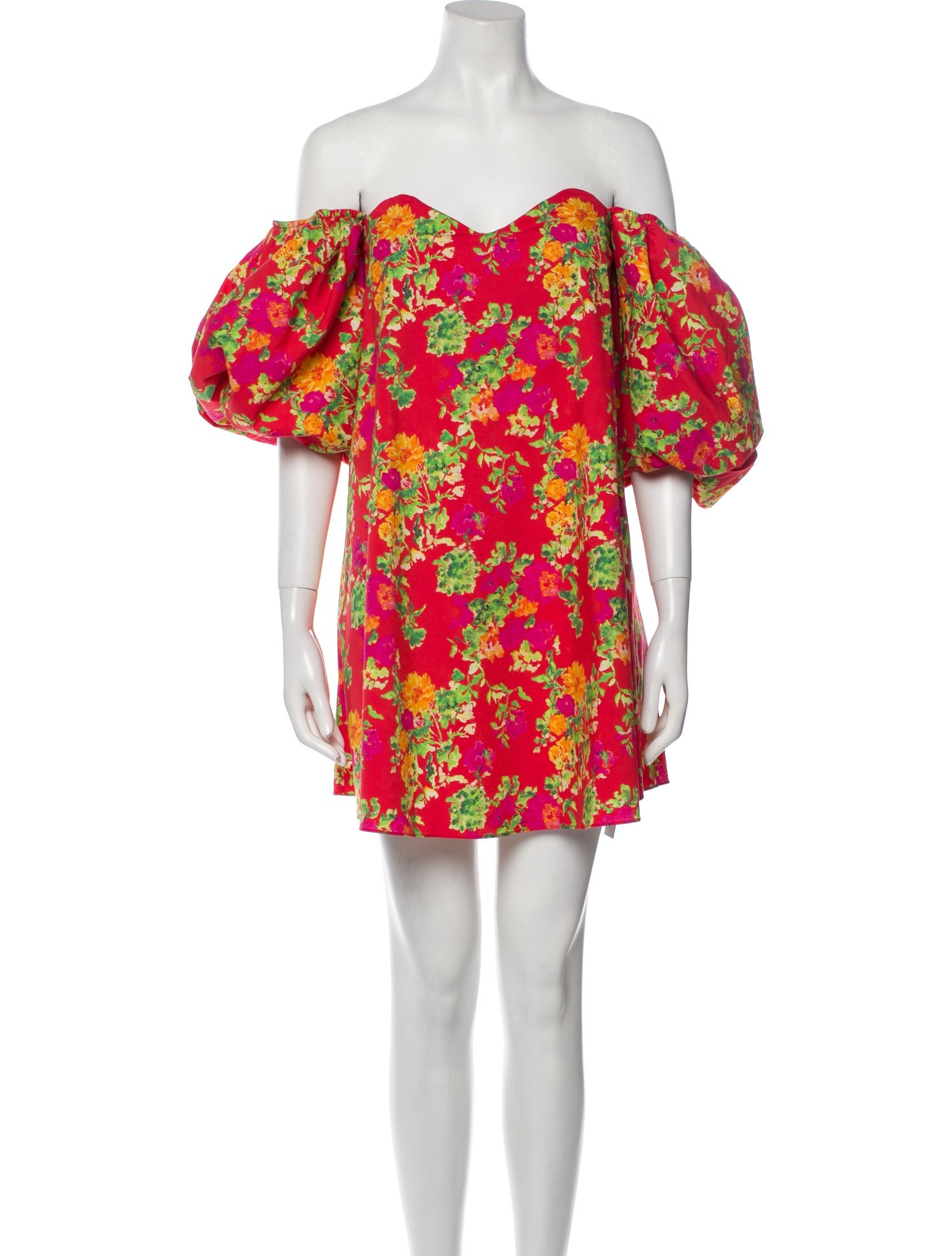 Caroline Constas Floral Print Mini Dress w/ Tags - Red Dresses ...