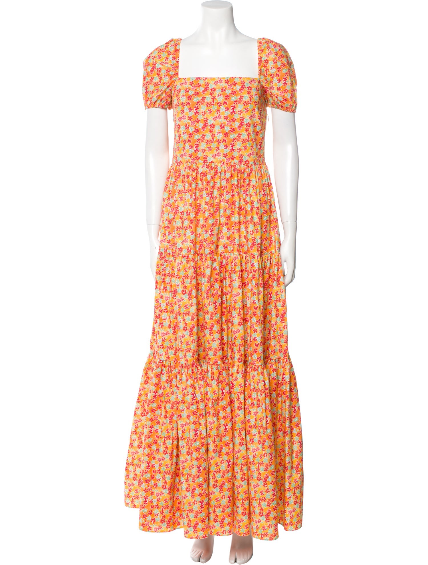 Caroline Constas Floral Print Long Dress - Orange Dresses, Clothing ...