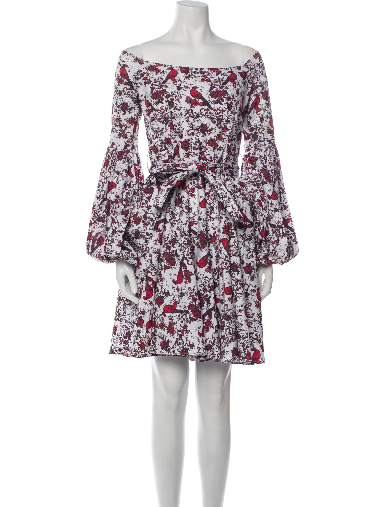 Caroline Constas Floral Print Knee-Length Dress - White Dresses ...