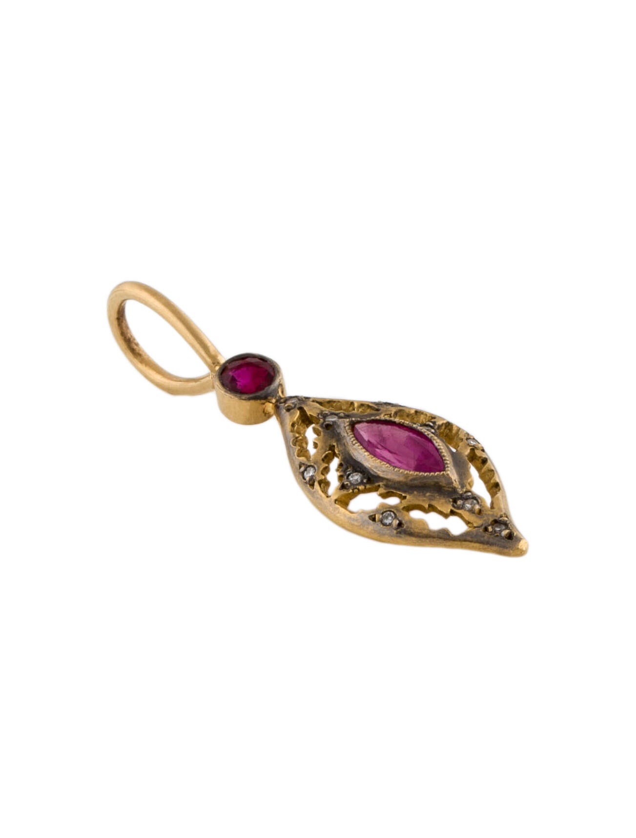 Cathy Waterman 20K Diamond & Ruby Pendant - 20K Yellow Gold Pendant ...