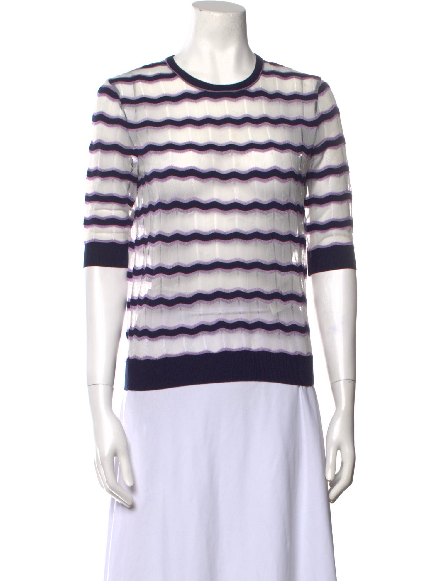 Carven Striped Crew Neck Sweater - Neutrals Knitwear, Clothing ...