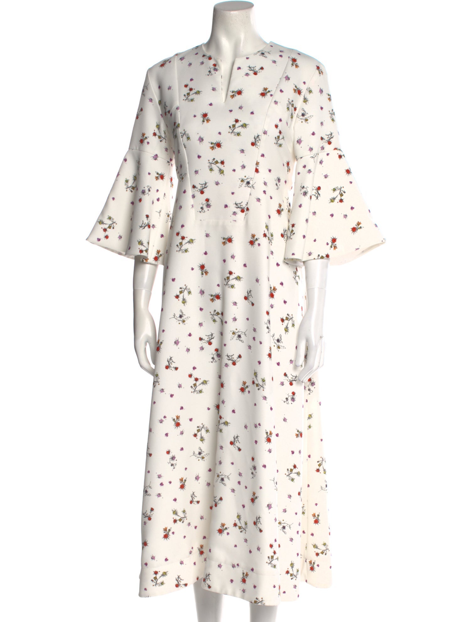 Carven Floral Print Long Dress - White Dresses, Clothing - CAV48885 | The RealReal